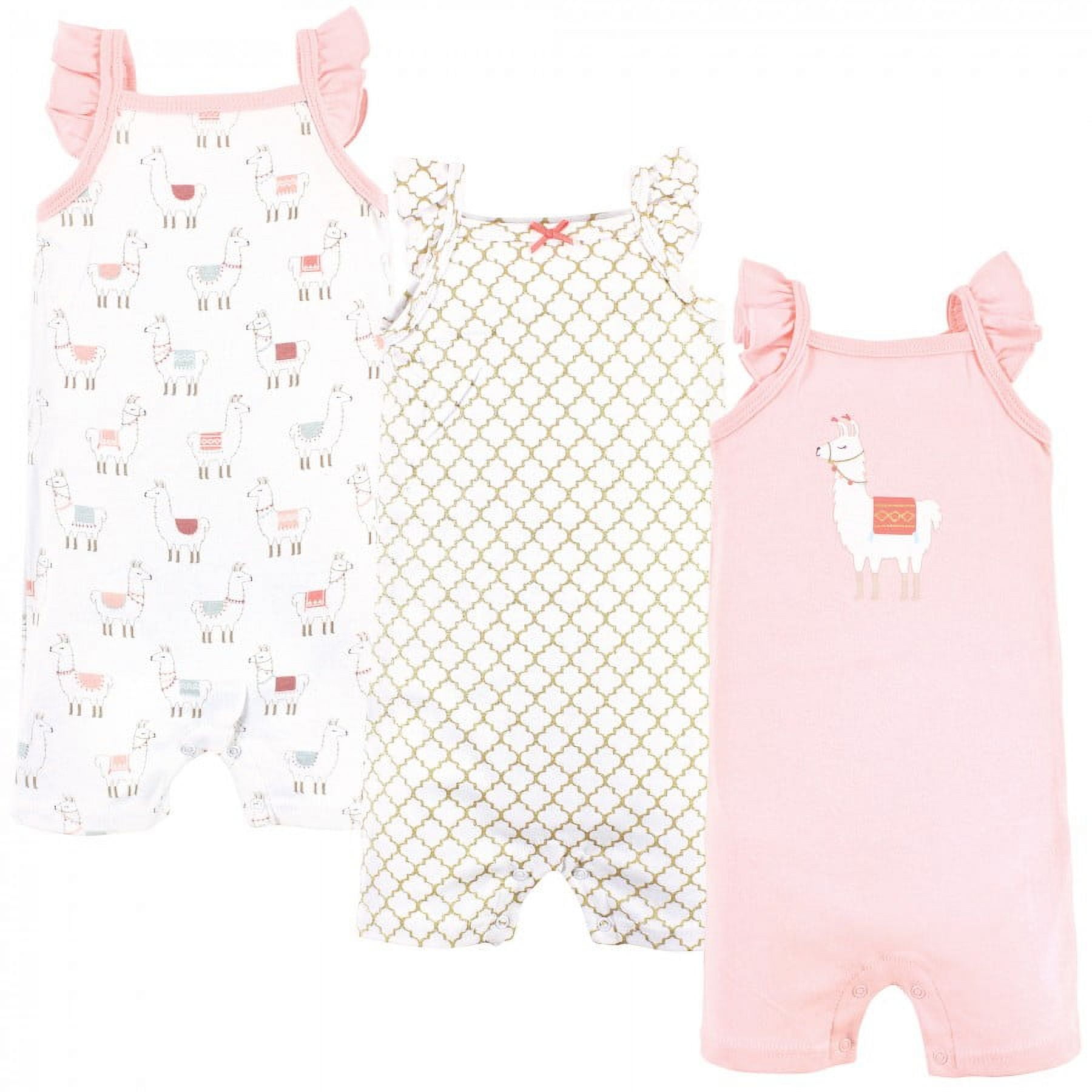 Hudson Baby Infant Girl Cotton Rompers, Llama, 9-12 Months - Walmart.com