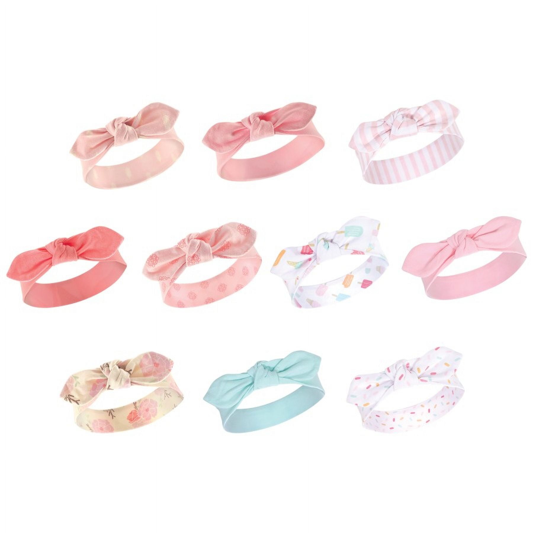 Hudson Baby Infant Girl Cotton and Synthetic Headbands Bundle Set, Boho ...