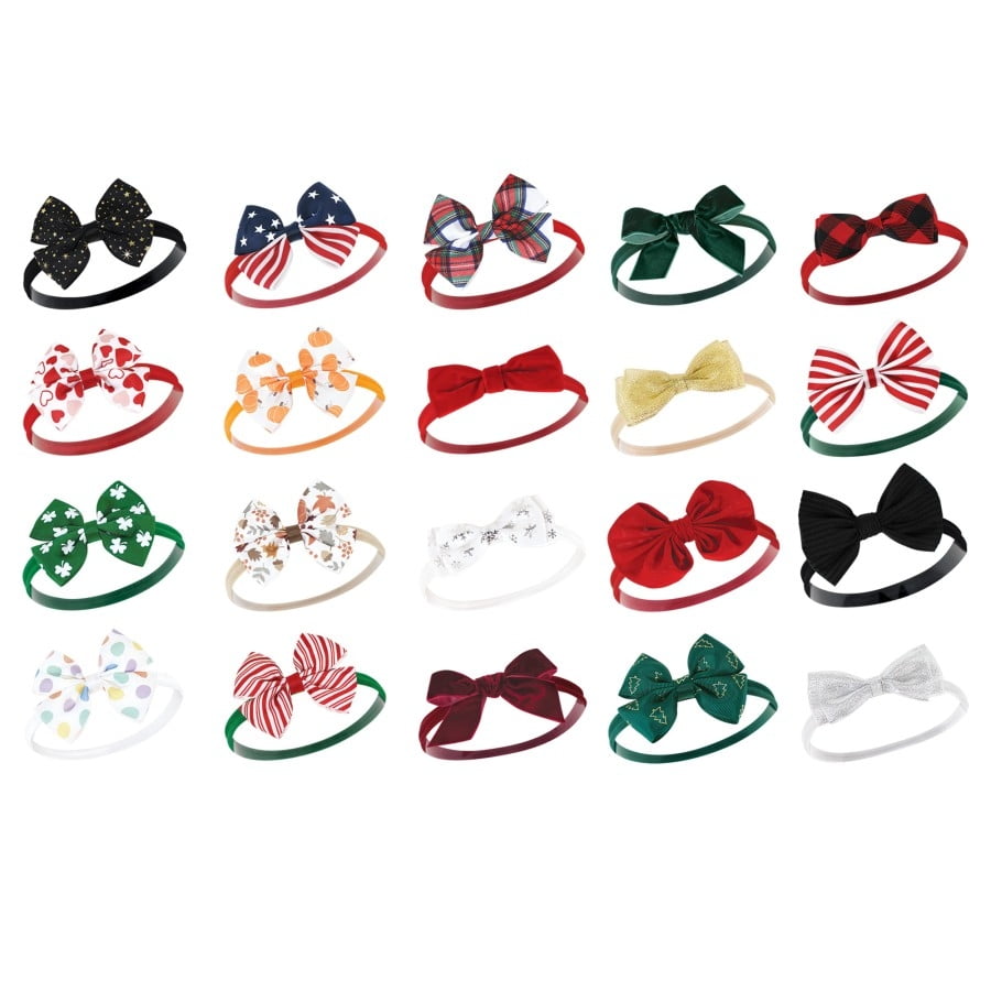 Hudson Baby Infant Girl Cotton and Synthetic Headbands Bundle Set ...