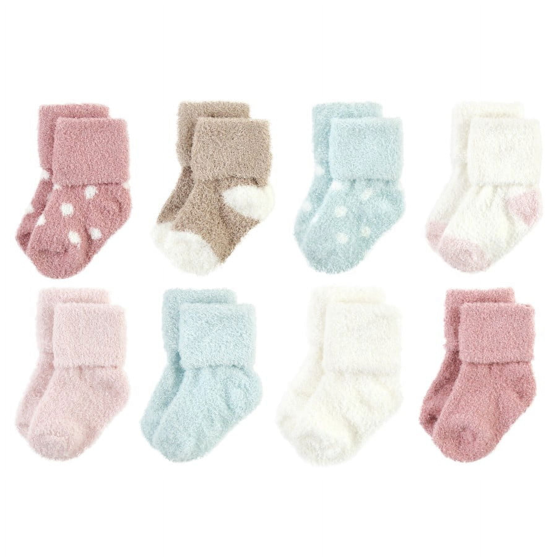 Hudson Baby Infant Girl Cozy Chenille Newborn and Terry Socks, Mauve ...