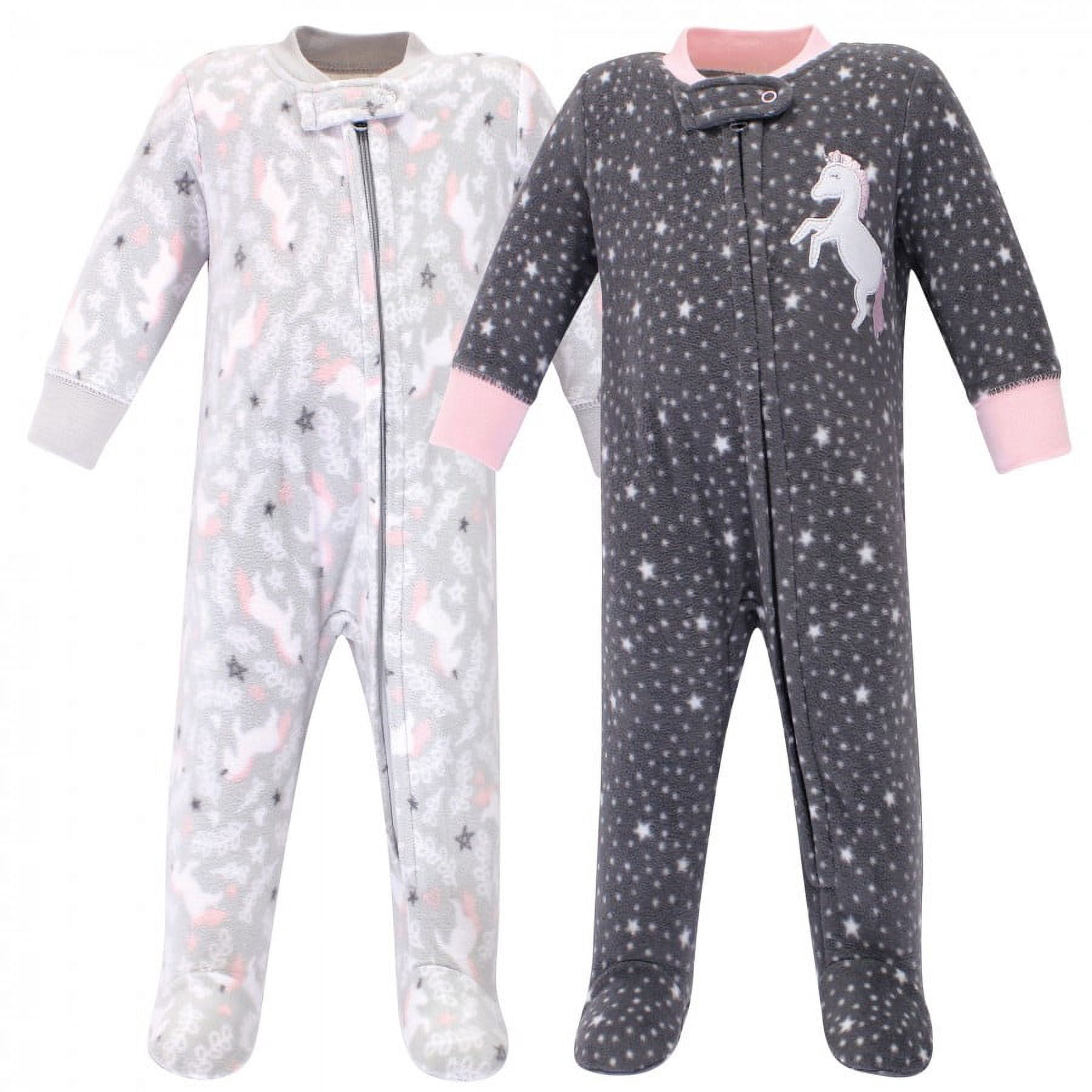 Hudson Baby Infant Girl Fleece Zipper Sleep and Play 2pk, Whimsical ...