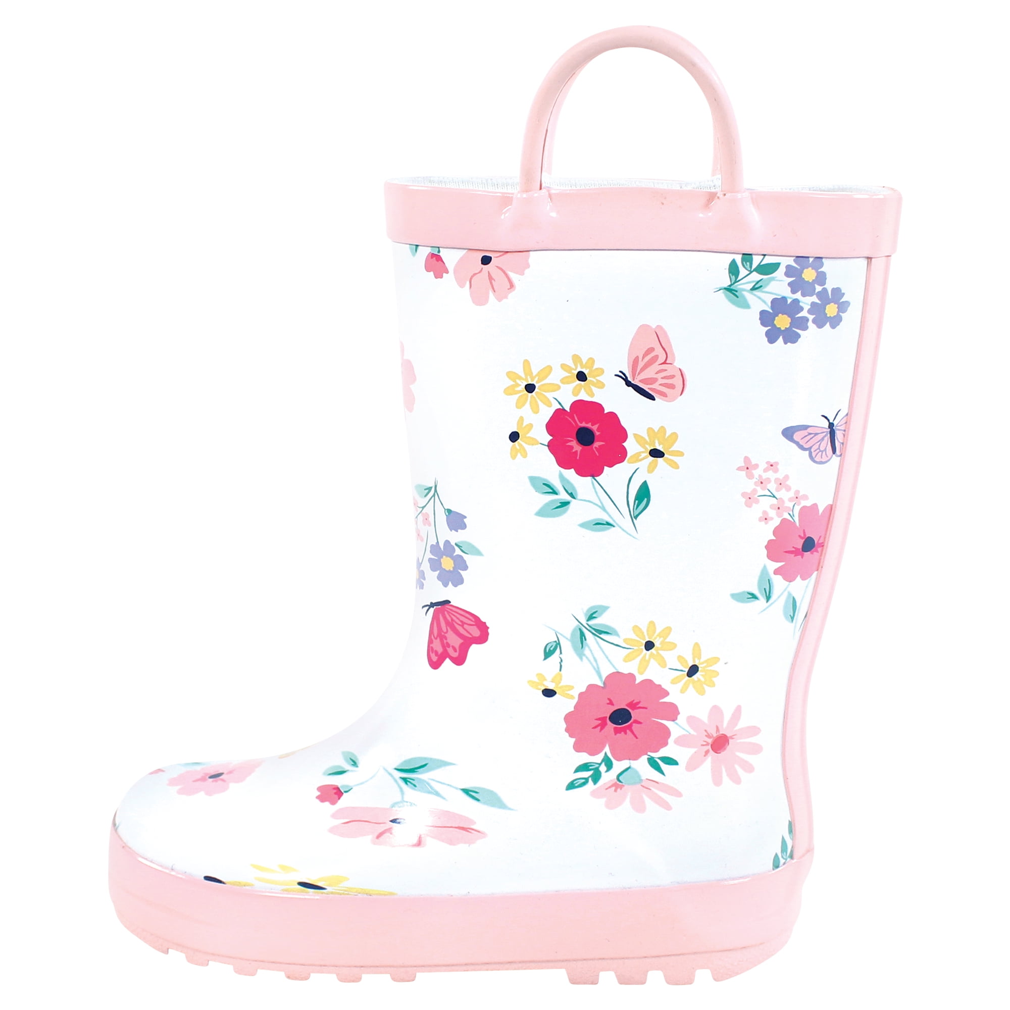 Hudson Baby Infant Girl Rain Boots, Butterfly Floral, 9 Toddler ...