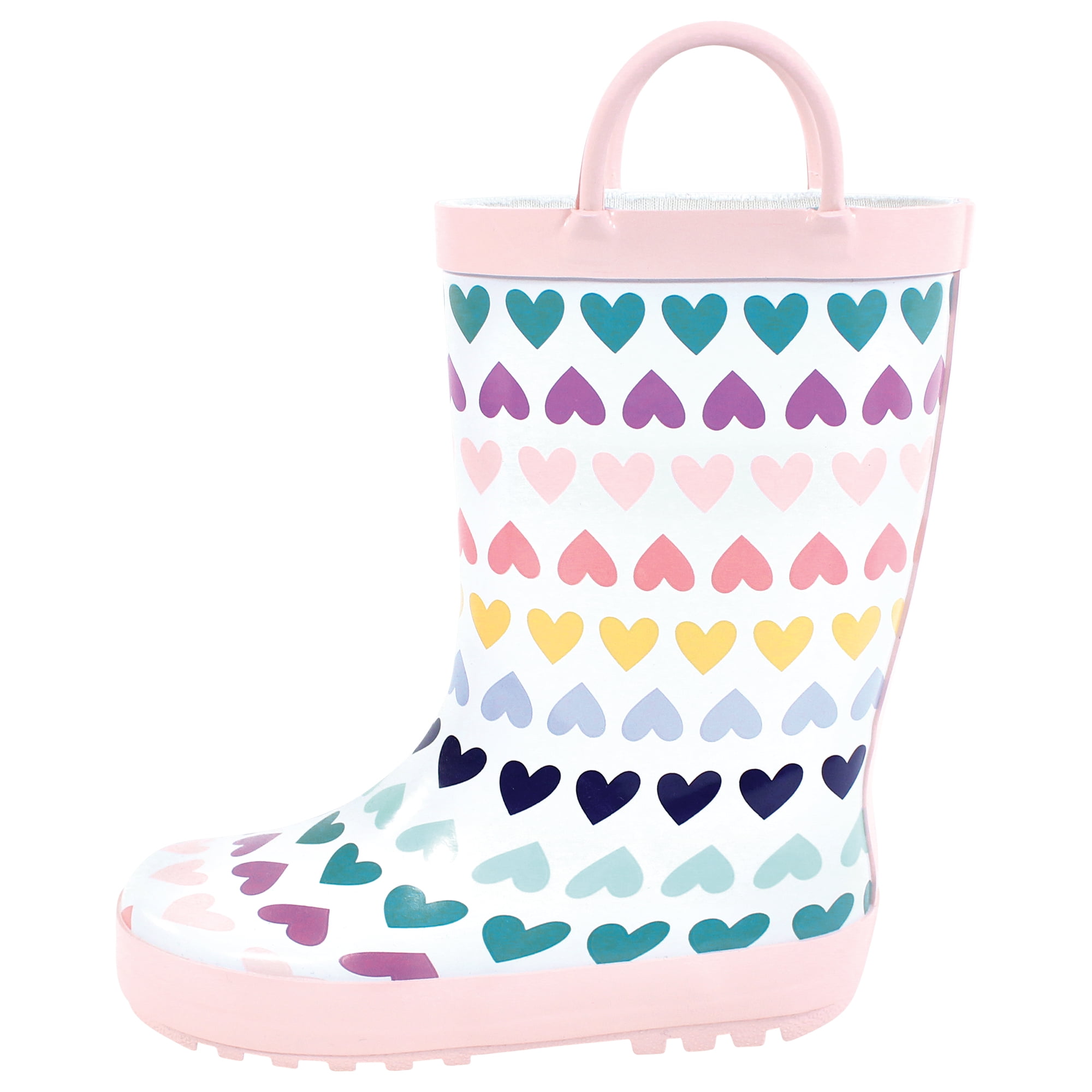 Hudson Baby Infant Girl Rain Boots, Pastel Hearts, 11 Toddler - Walmart.com