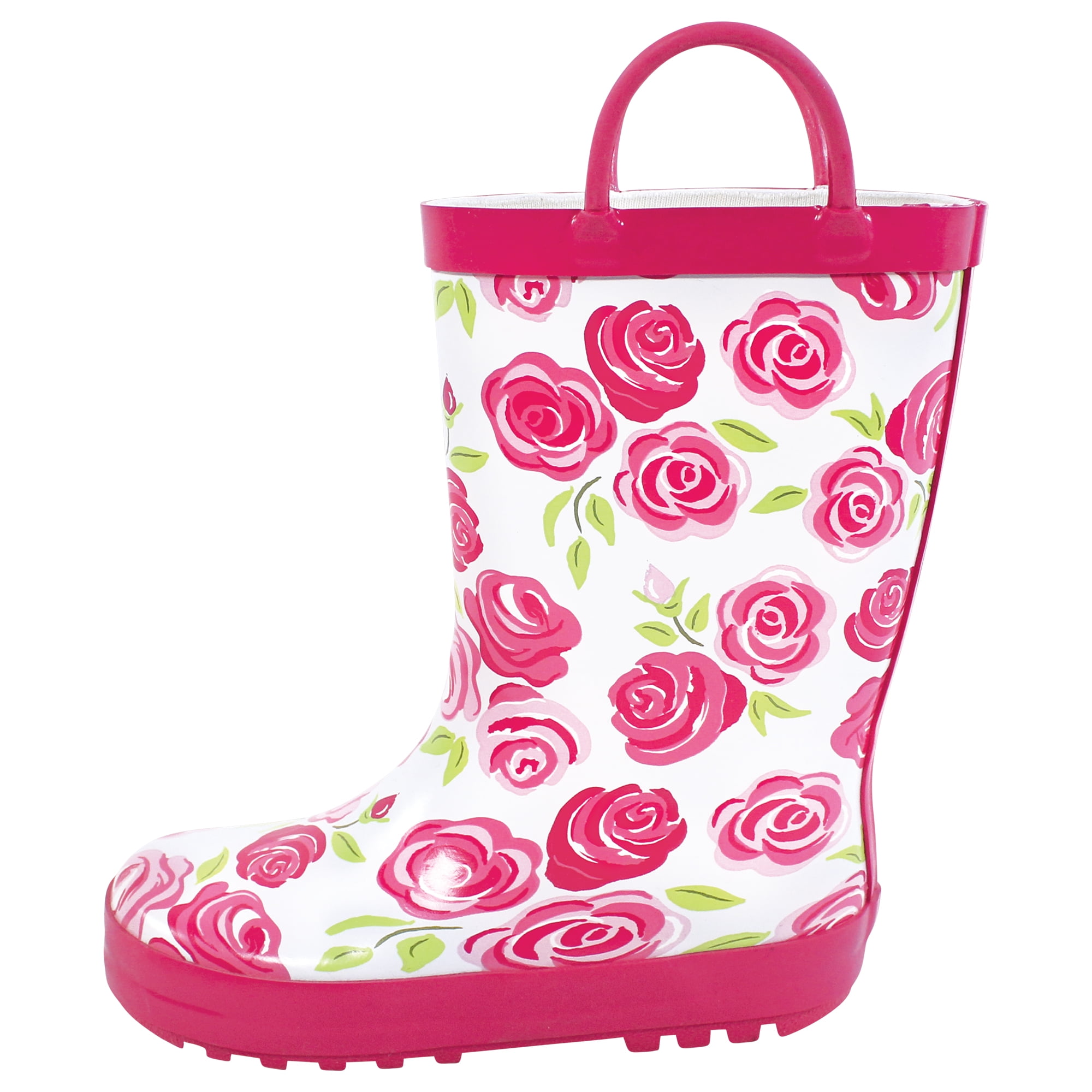 Hudson Baby Infant Girl Rain Boots, Pink Roses, 12 Toddler - Walmart.com