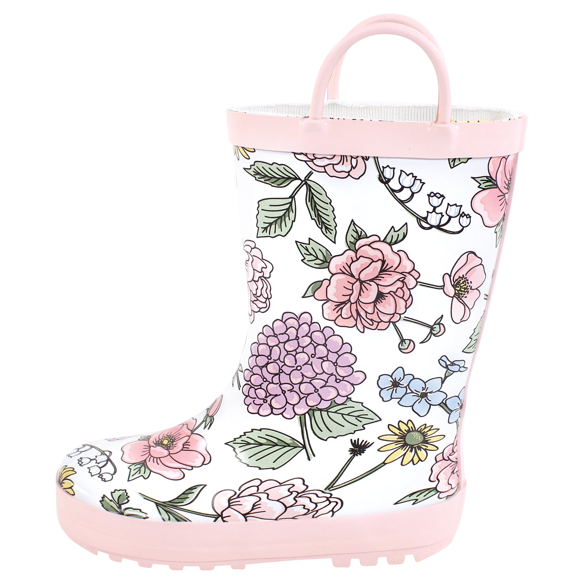 Hudson Baby Infant Girl Rain Boots, Vintage Blossom, 4 Toddler ...