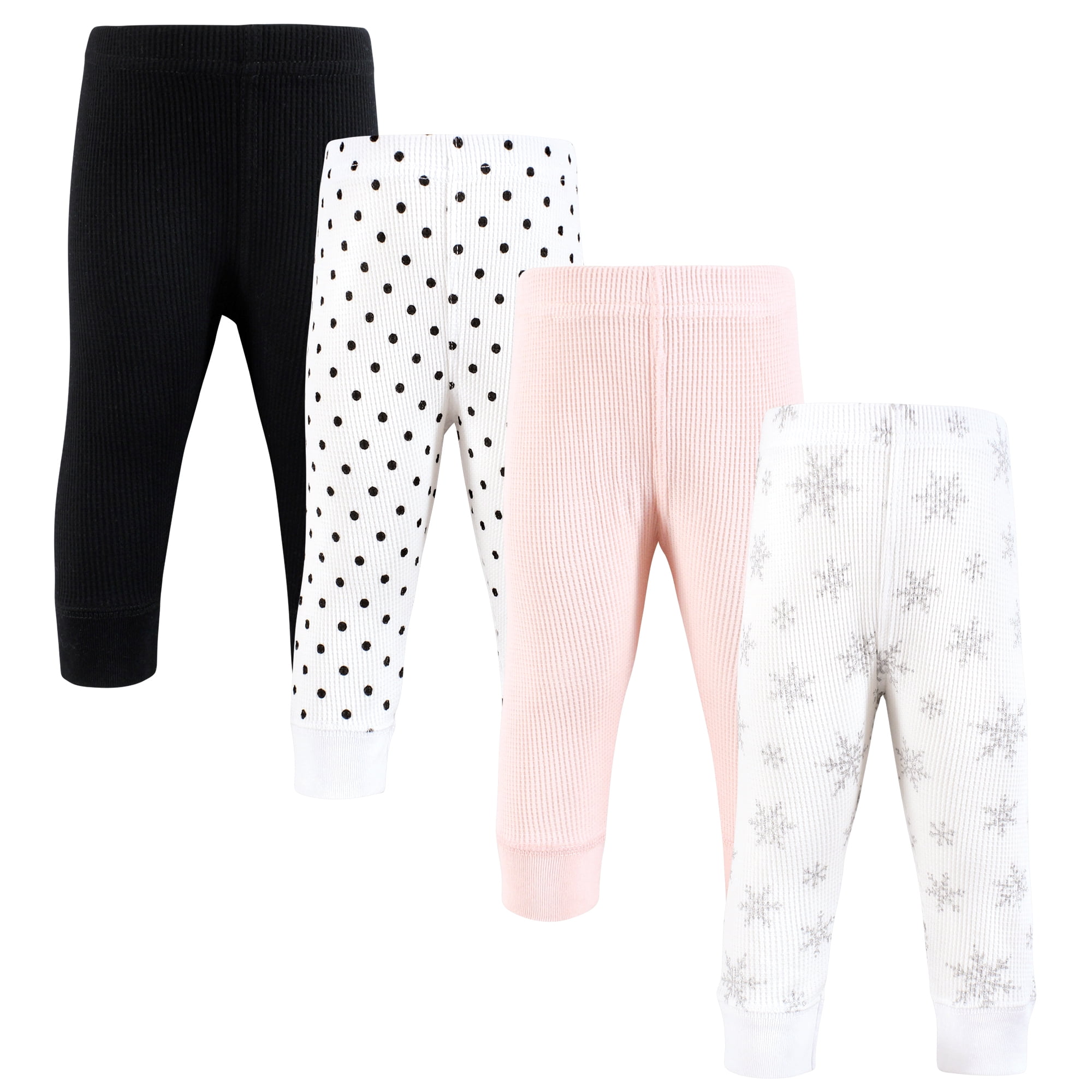 Hudson Baby Infant Girl Thermal Tapered Ankle Pants 4pk, Snowflake, 3T ...