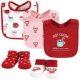 Hudson Baby Infant Girls Cotton Bib and Sock Set, Hot Cocoa, One Size ...
