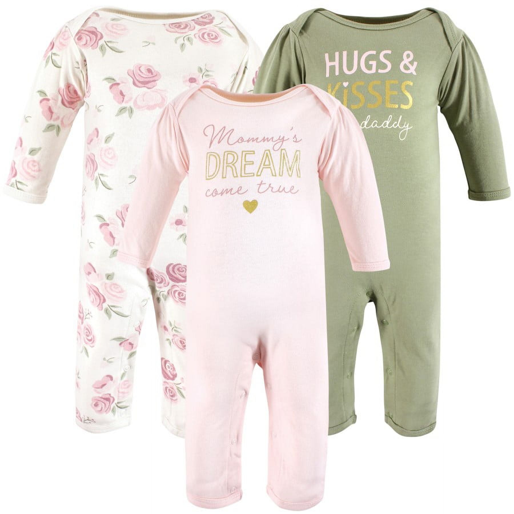 Hudson Baby Infant Girls Cotton Coveralls, Mom Dad Floral, 9-12 Months ...