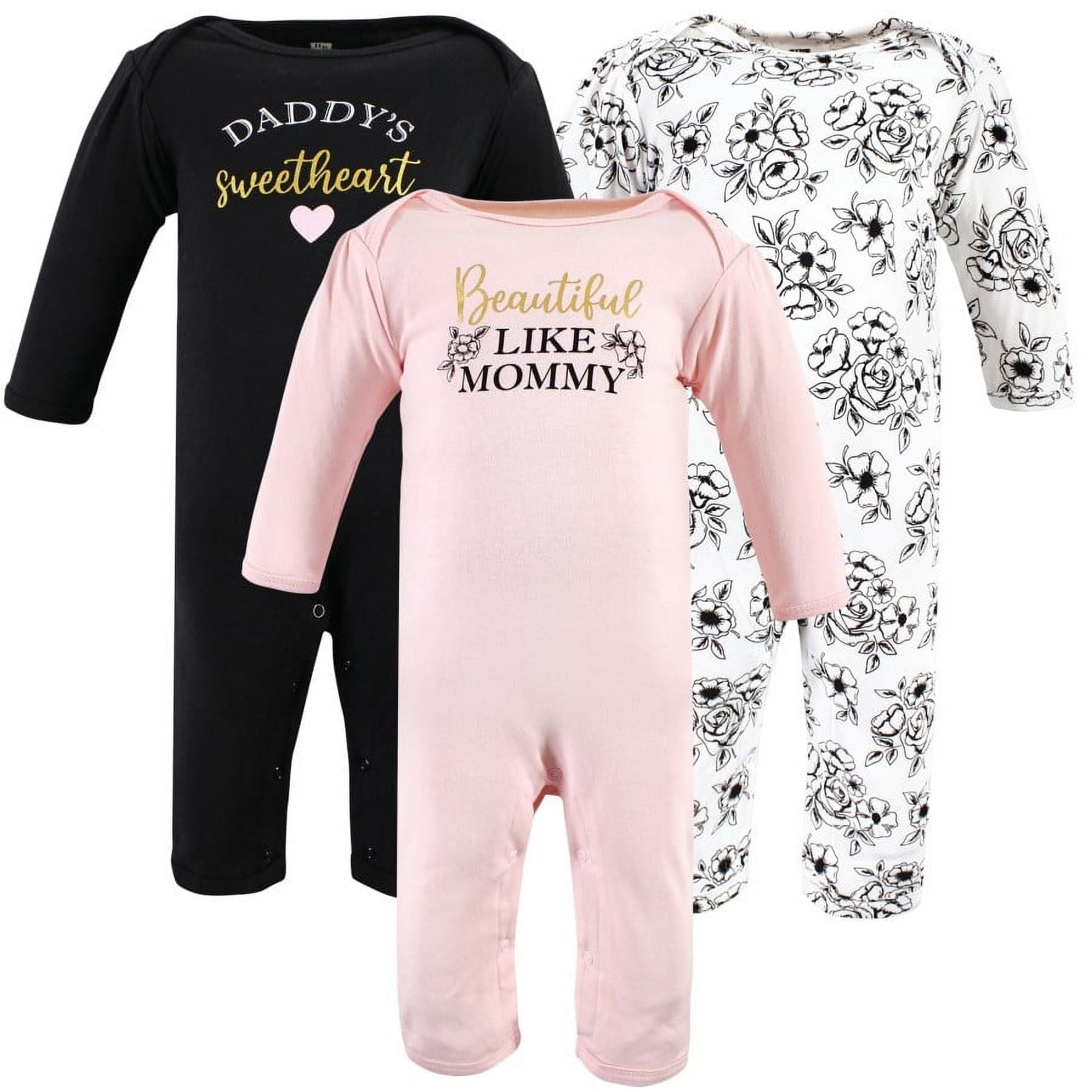Hudson Baby Infant Girls Cotton Coveralls, Mom Dad Toile, 3-6 Months ...