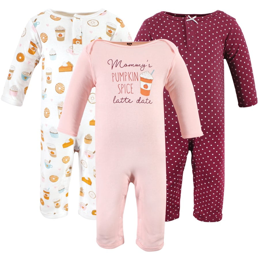 Hudson Baby Infant Girls Cotton Coveralls, Pumpkin Spice Date, 6-9 ...