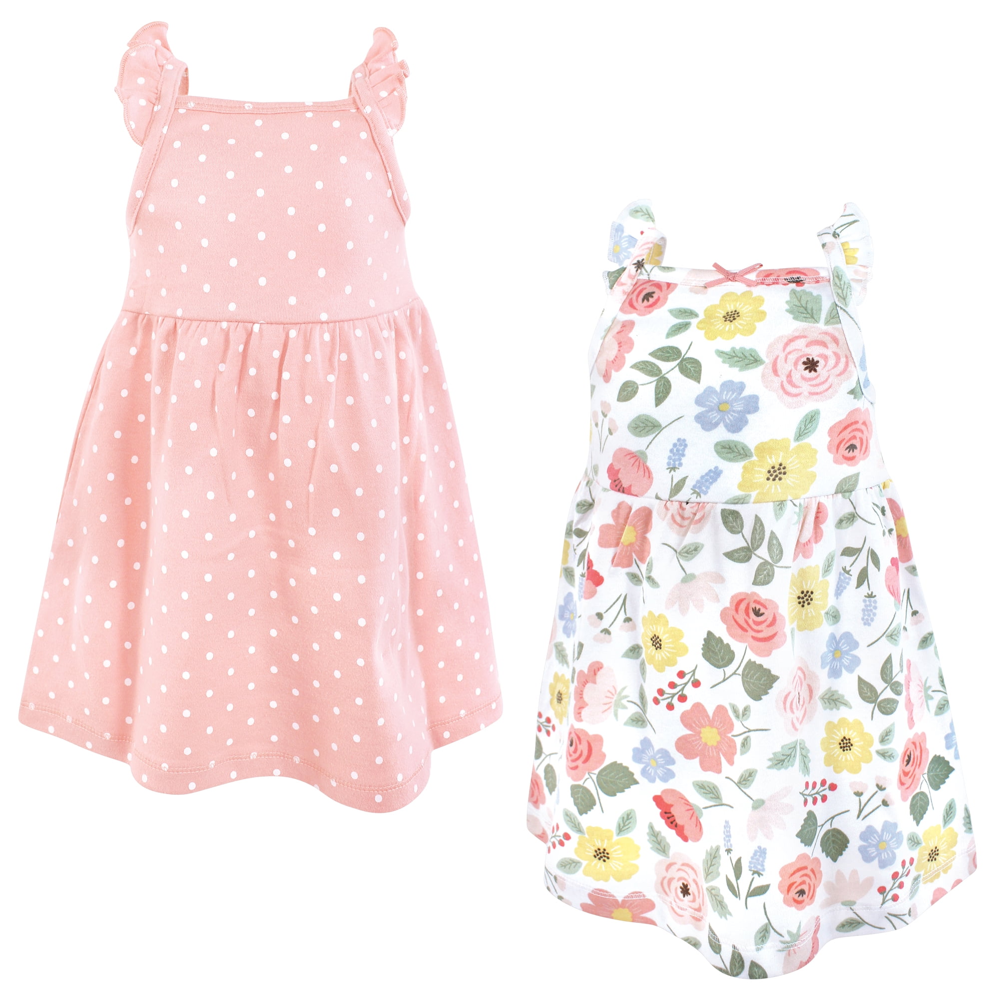 Hudson Baby Infant Girls Cotton Dresses, Pastel Modern Botanical, 2T ...