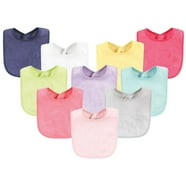 Luvable Friends Baby Girl Cotton Terry Drooler Bibs with PEVA Back 7pk ...