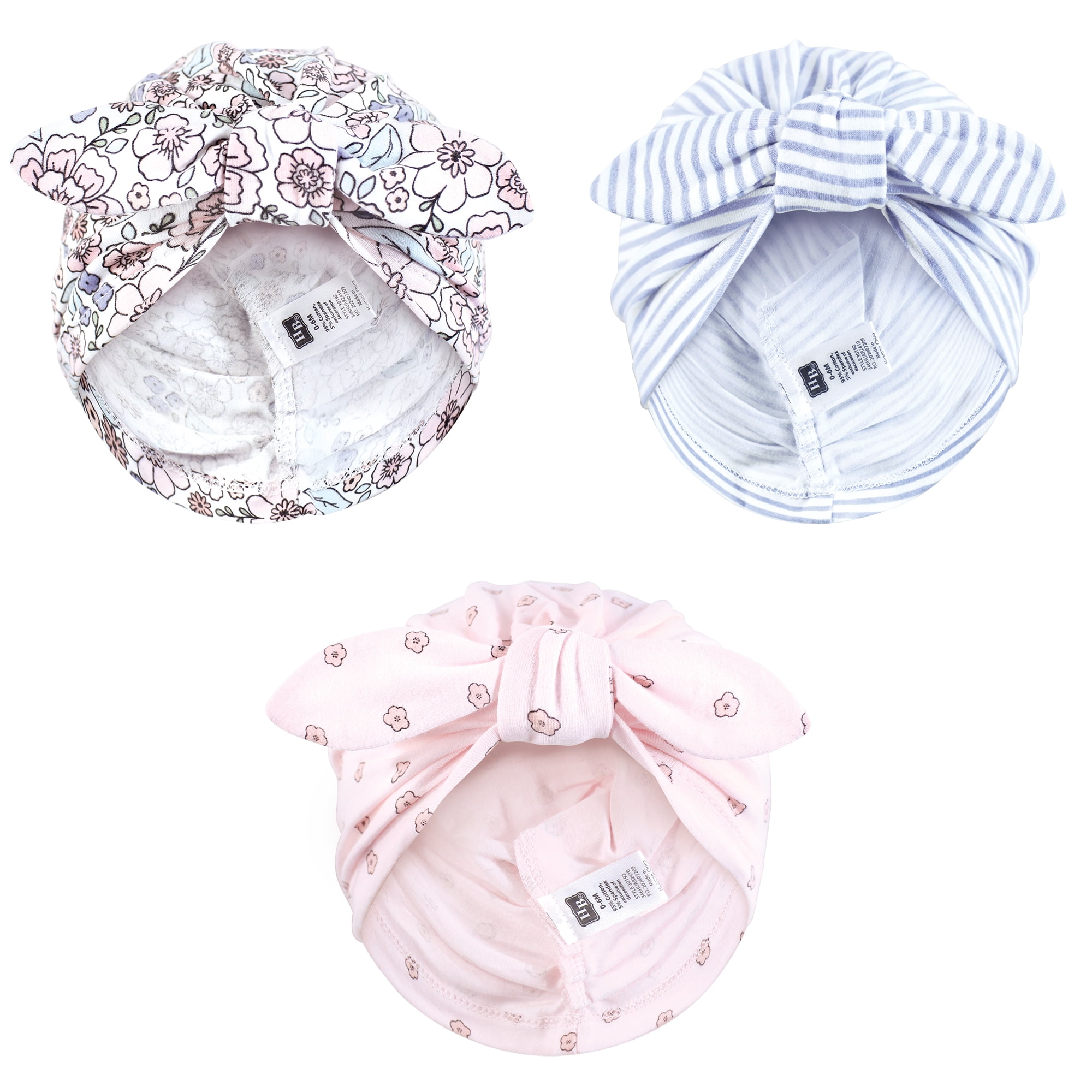 Hudson Baby Infant Girls Turban Cotton Headwraps, So Pretty Flower, 0 ...