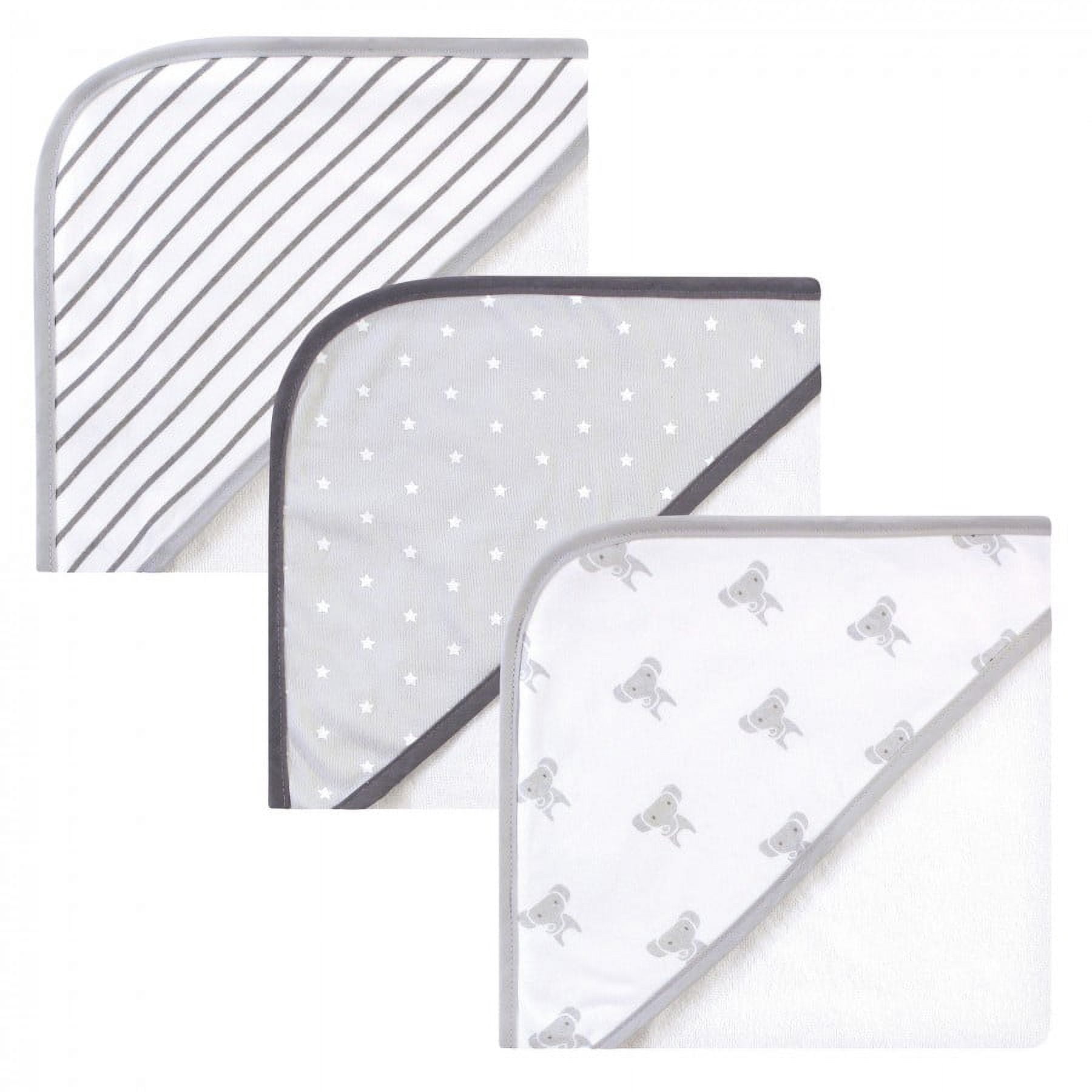 Hudson Baby Unisex Cotton-Poly Blend Hooded Towels, Modern Elephant ...