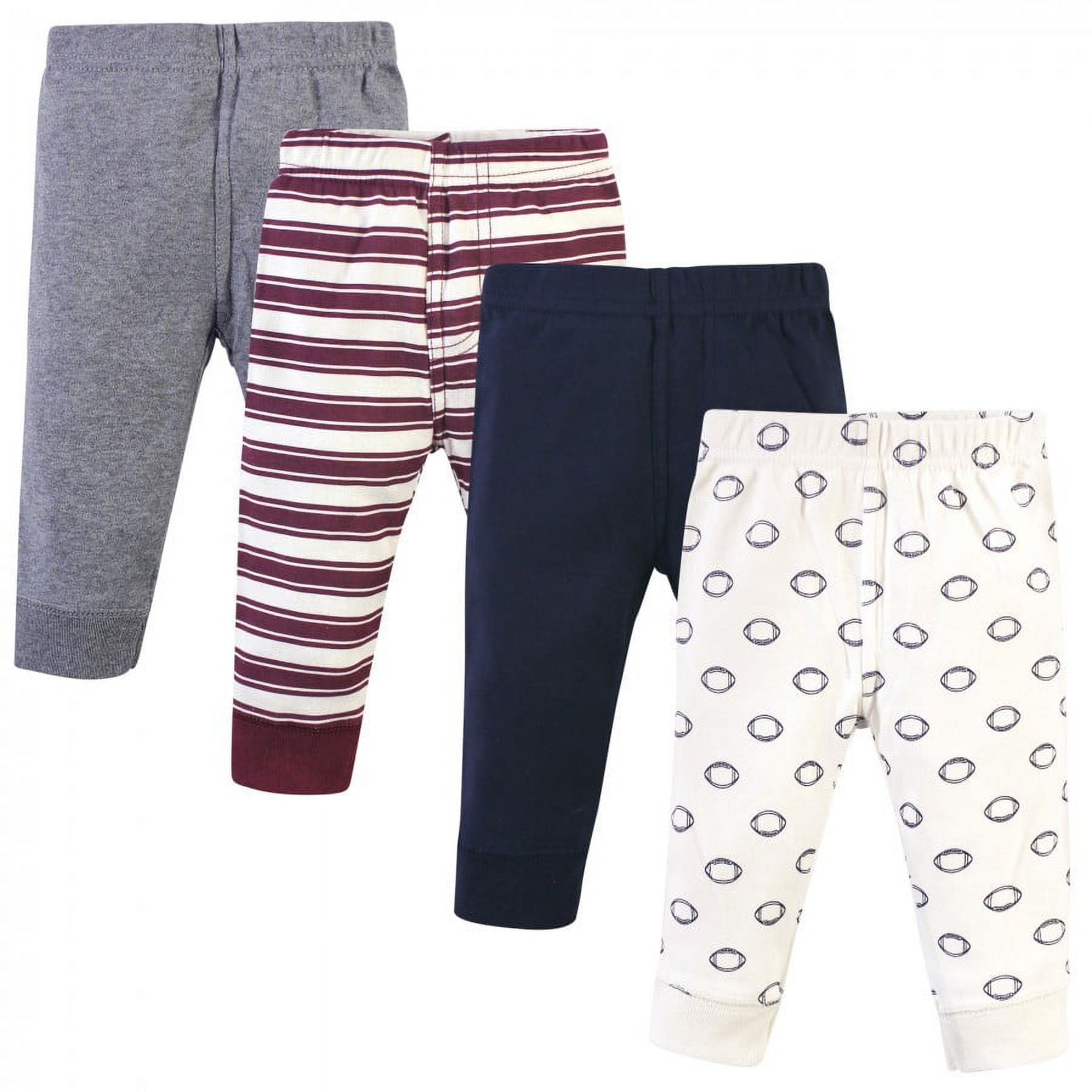 Hudson Baby Infant and Toddler Boy Trousers, 4pk Cotton Pants, Football ...
