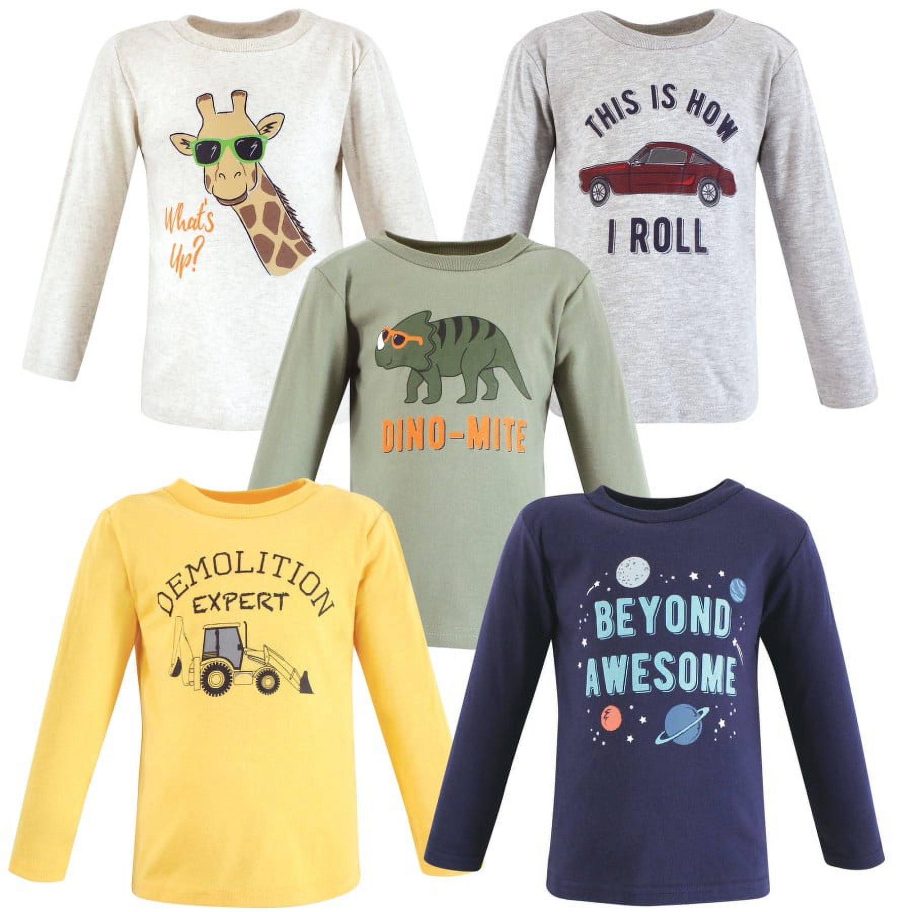 Hudson Baby Infant and Toddler Boy Long Sleeve T-Shirts, Beyond Awesome ...