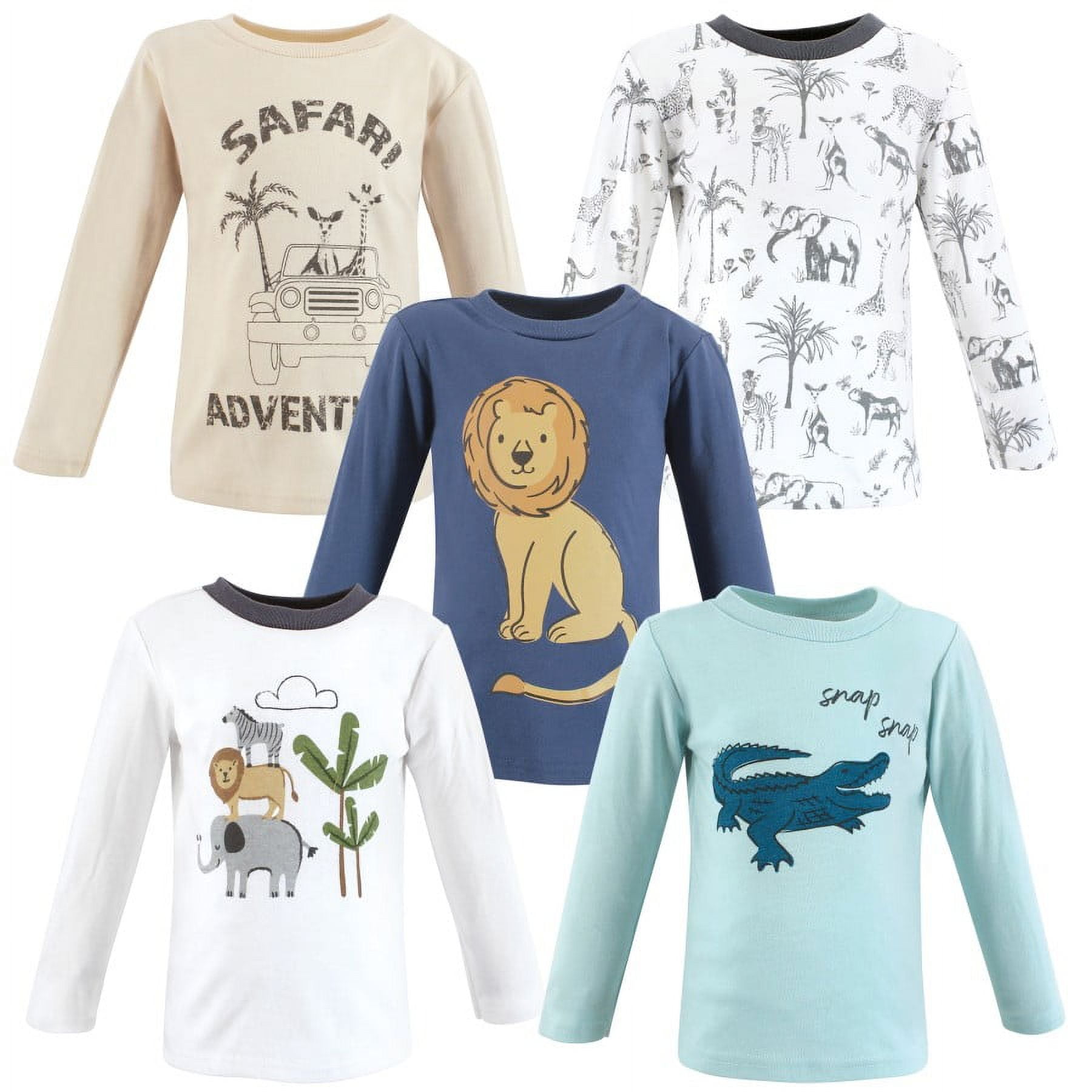 Hudson Baby Infant and Toddler Boy Long Sleeve T-Shirts, Safari ...