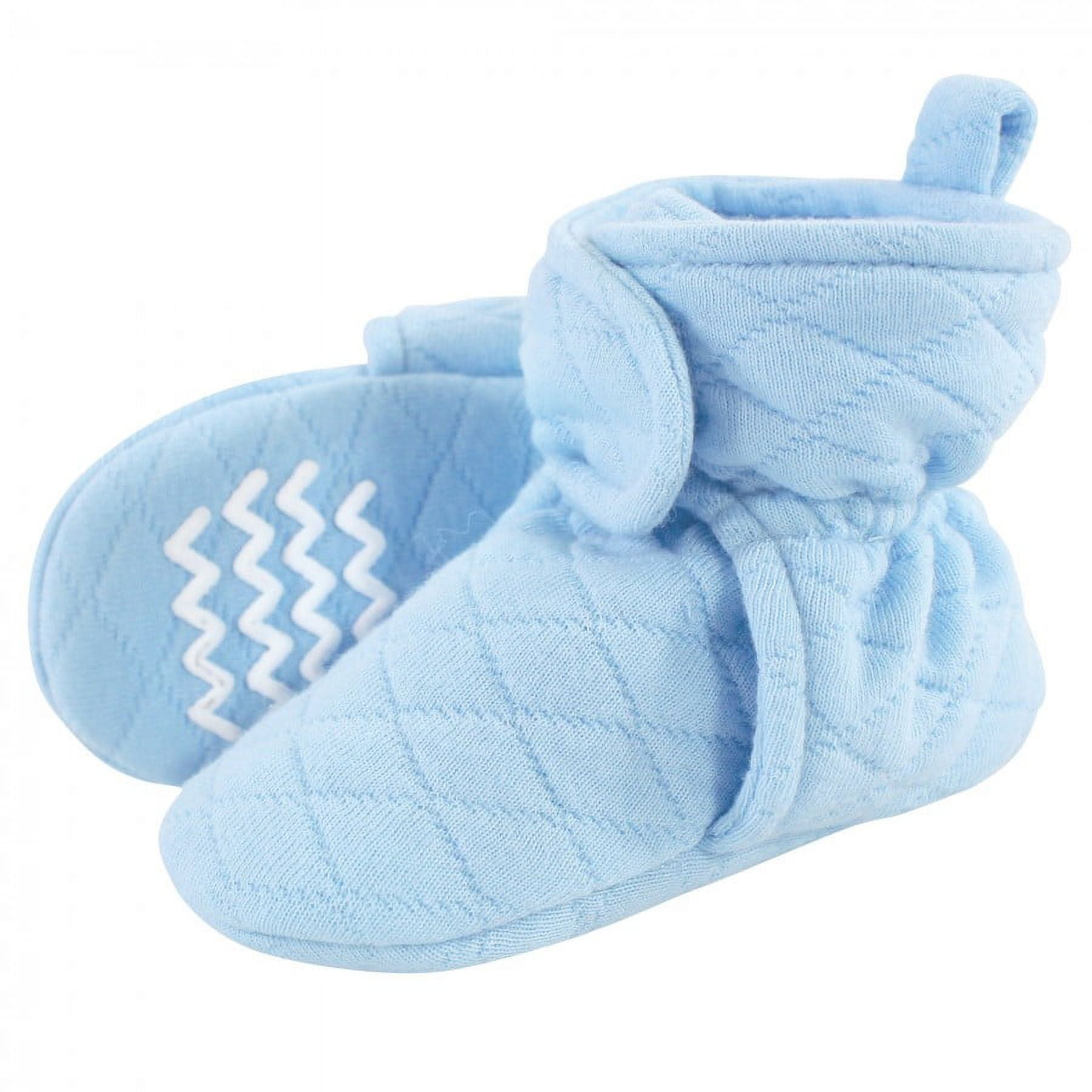 Hudson Baby Infant and Toddler Boy Quilted Booties, Light Blue, 0-6 ...