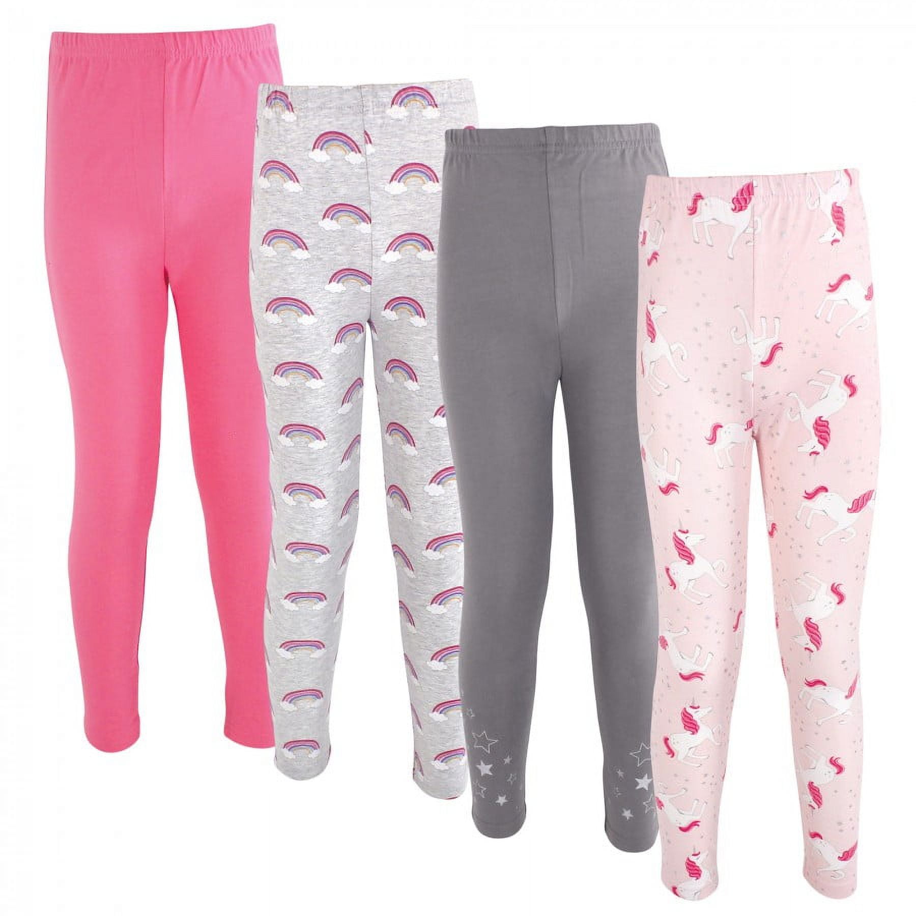 Hudson Baby Infant and Toddler Girl Cotton Leggings 4pk, Unicorn And ...