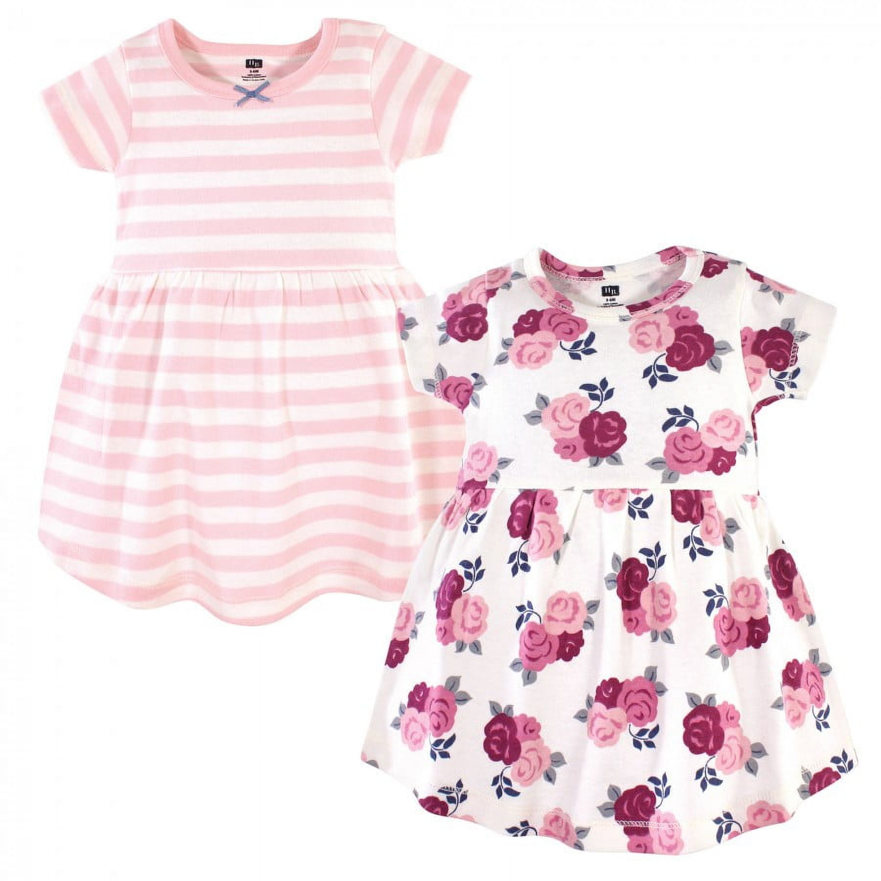Hudson Baby Infant and Toddler Girl Cotton Long-Sleeve Dresses 2pk ...