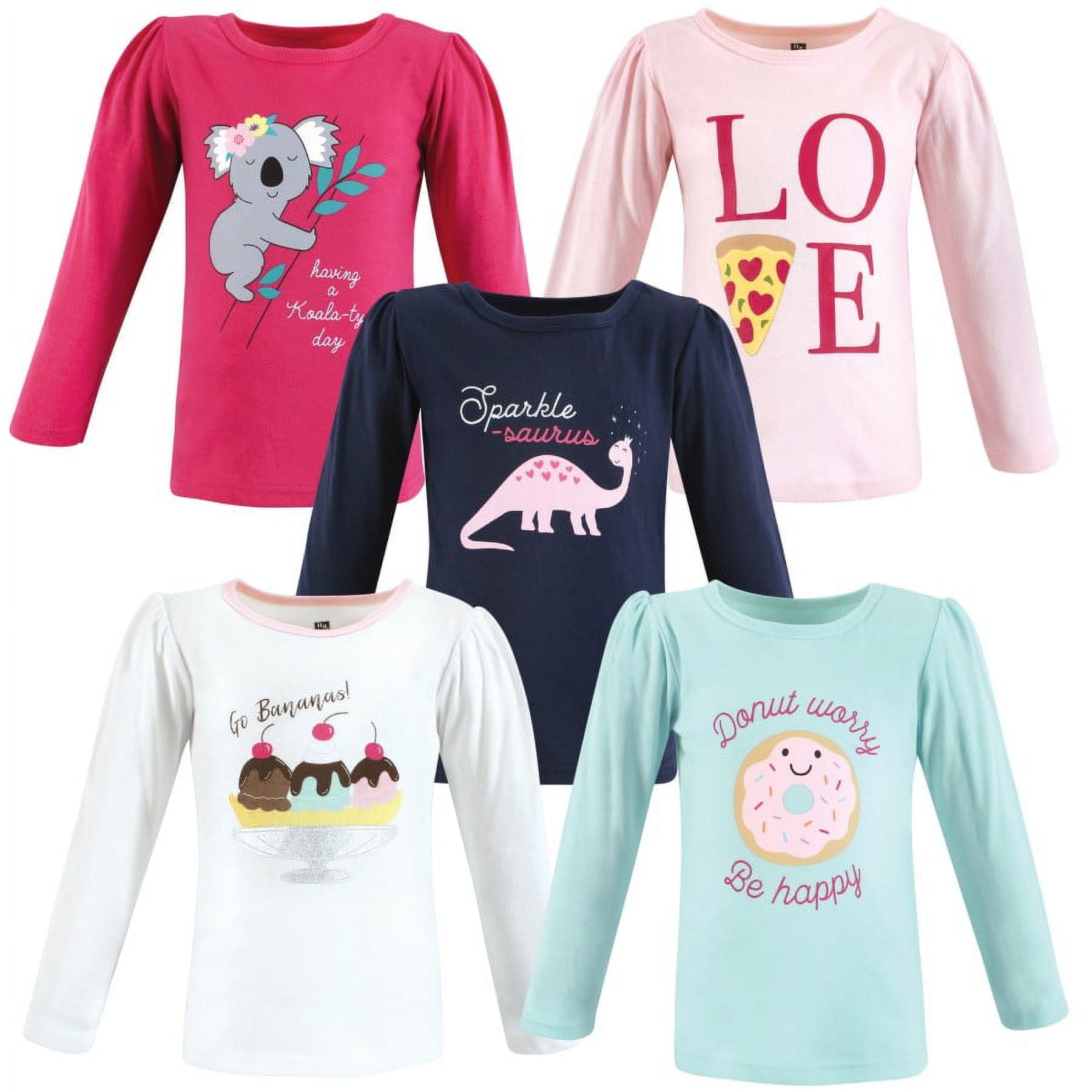 Hudson Baby Infant and Toddler Girl Long Sleeve T-Shirts, Ice Cream ...