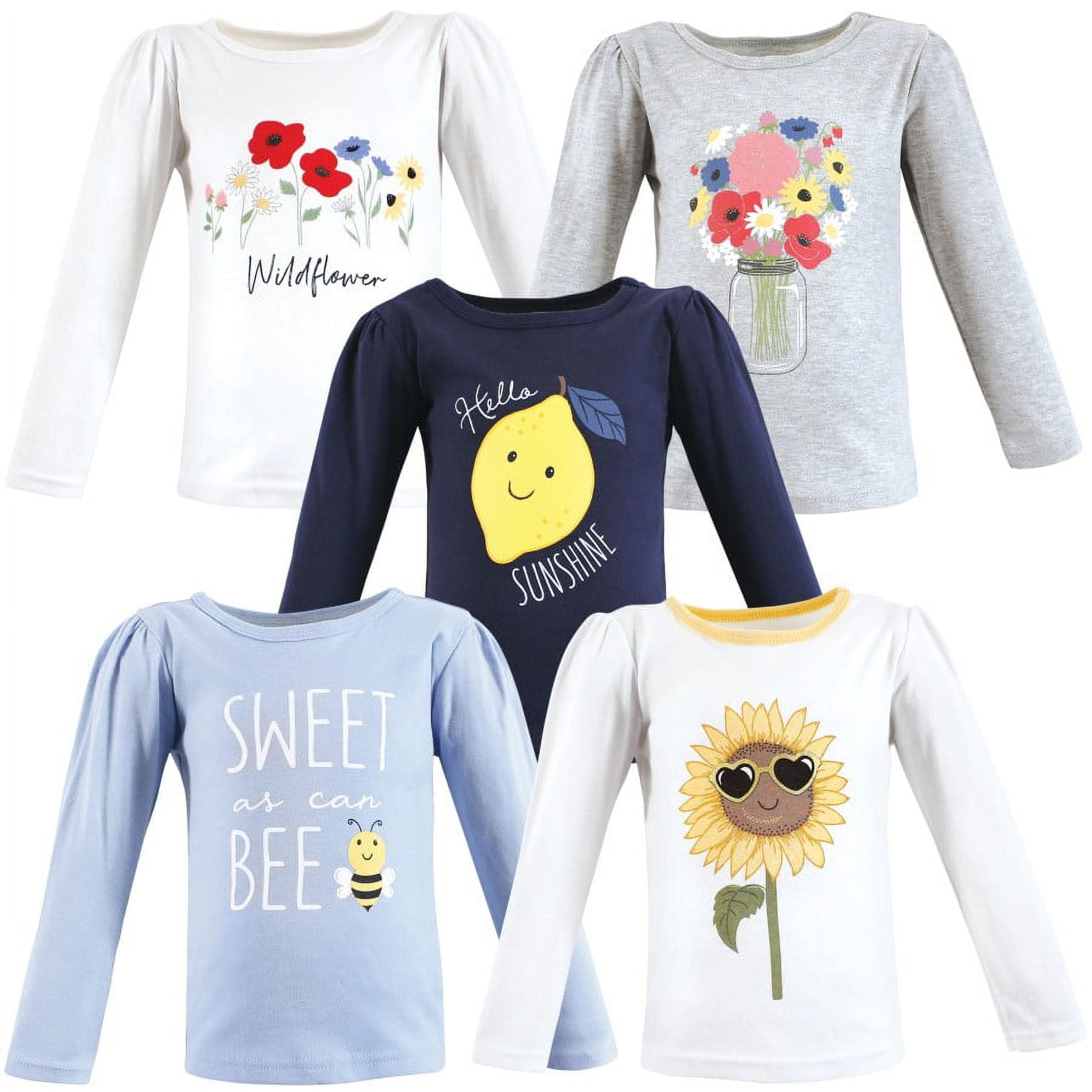 Hudson Baby Infant and Toddler Girl Long Sleeve T-Shirts, Wildflowers ...