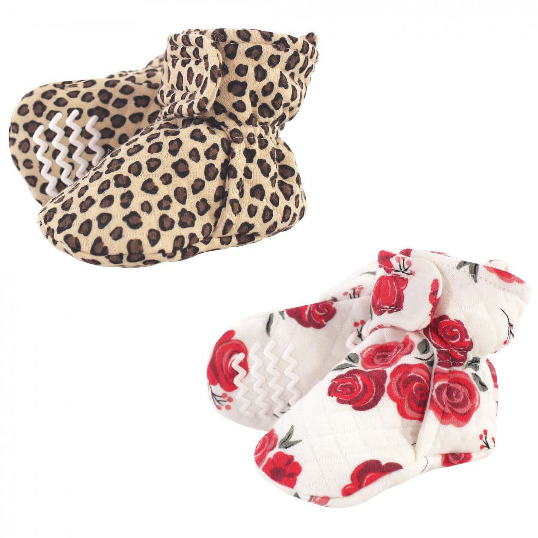 Hudson Baby Infant and Toddler Girl Quilted Booties 2pk, Rose Leopard ...