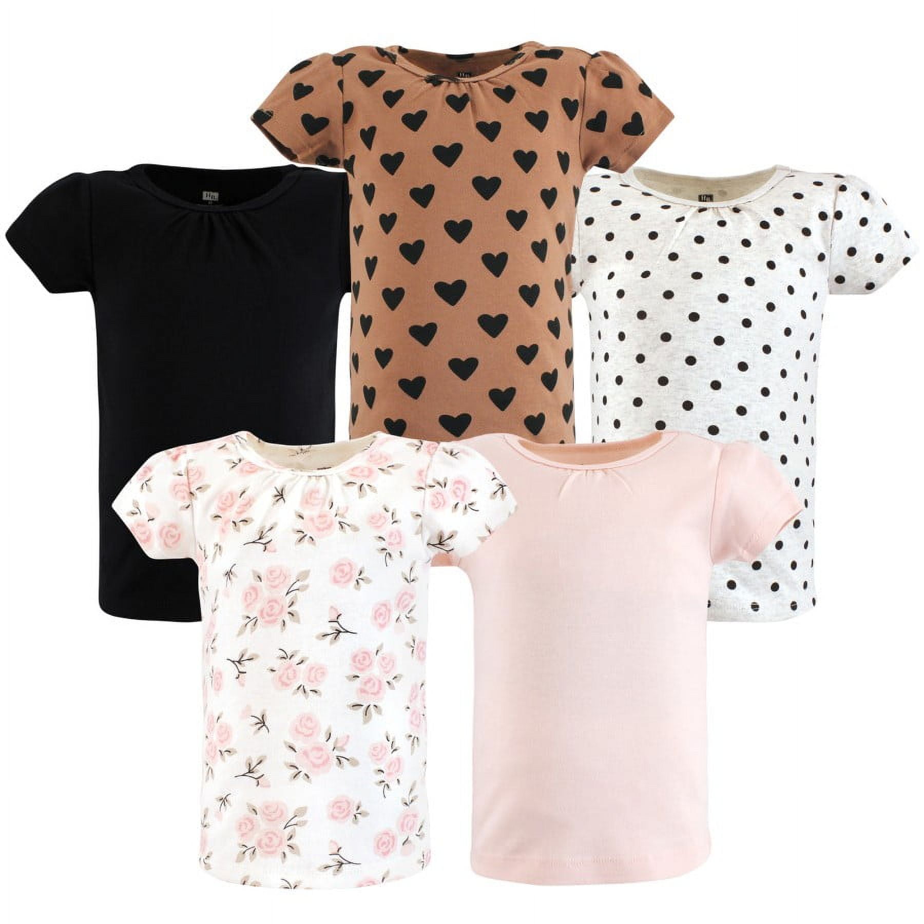 Hudson Baby Infant and Toddler Girl Short Sleeve T-Shirts, Cinnamon ...
