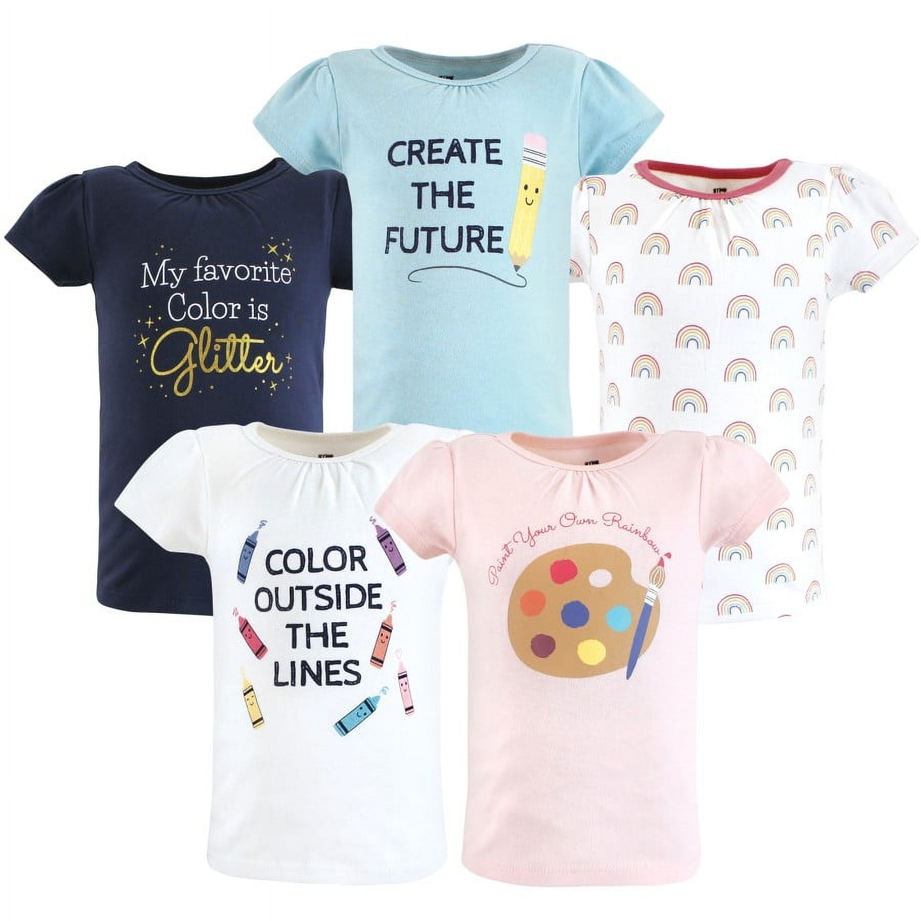 Hudson Baby Infant and Toddler Girl Short Sleeve T-Shirts, Creativity ...