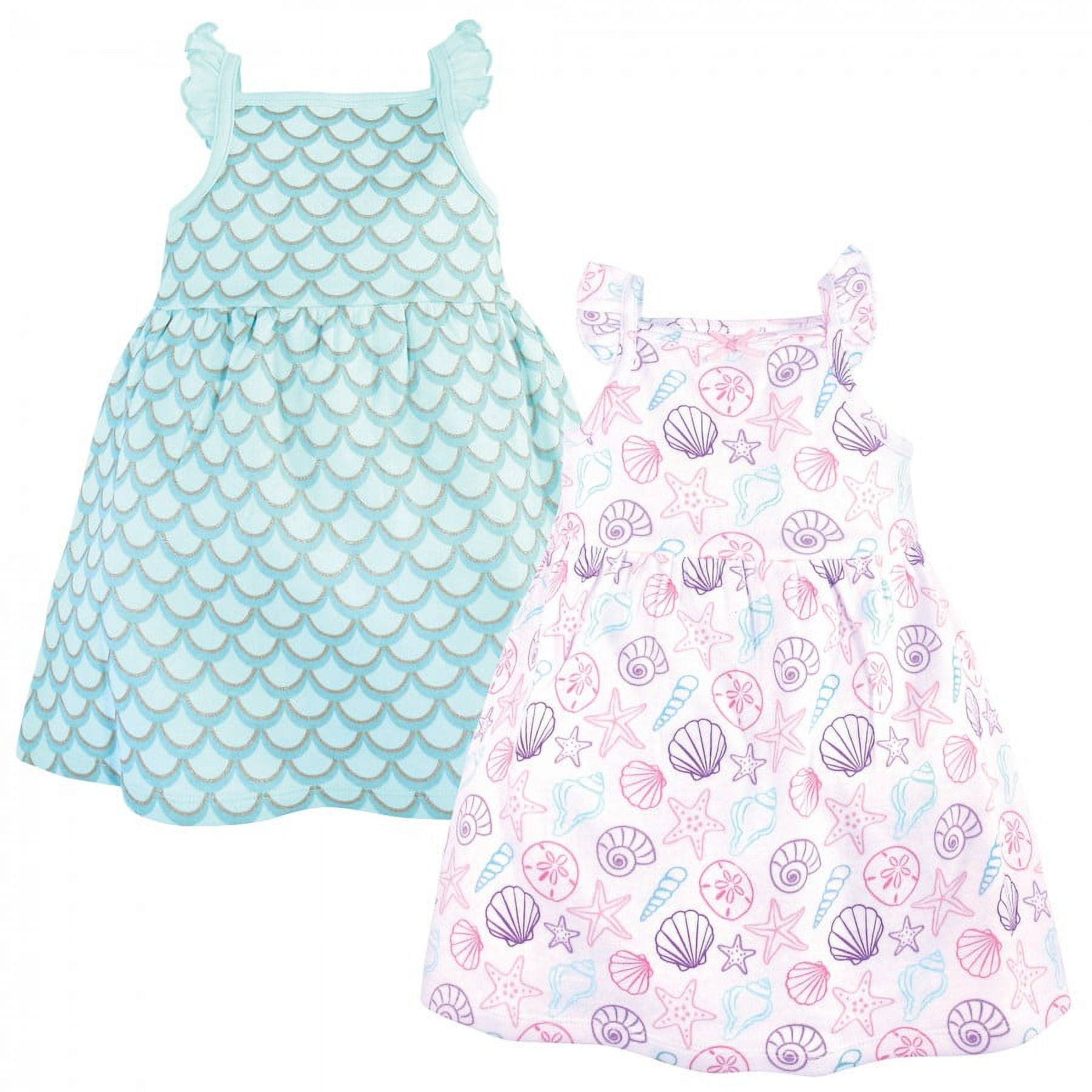Hudson Baby Infant and Toddler Girl Sleeveless Cotton Dresses 2pk, Sea ...