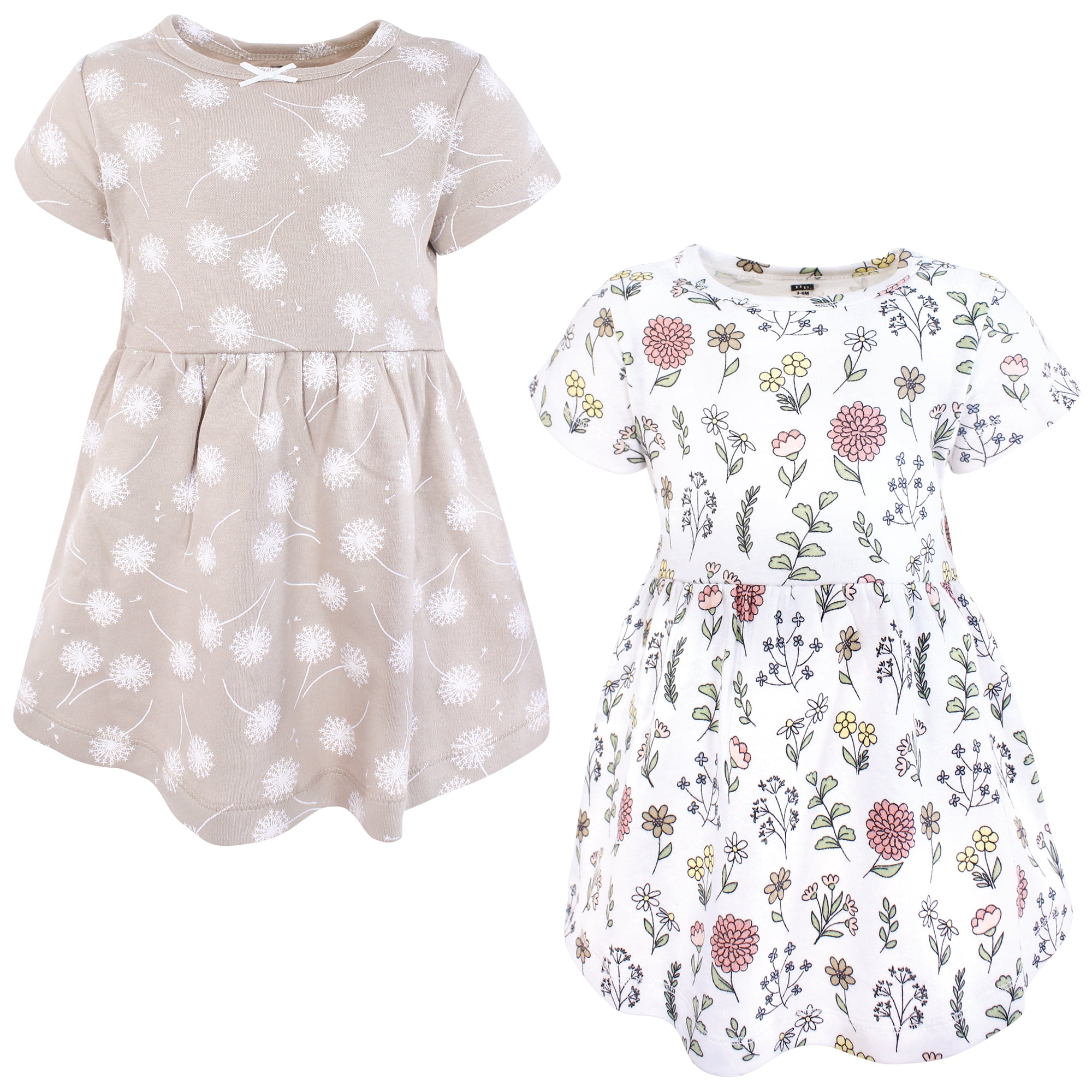 Hudson Baby Infant and Toddler Girls Cotton Dresses, Dandelion Wish, 3 ...