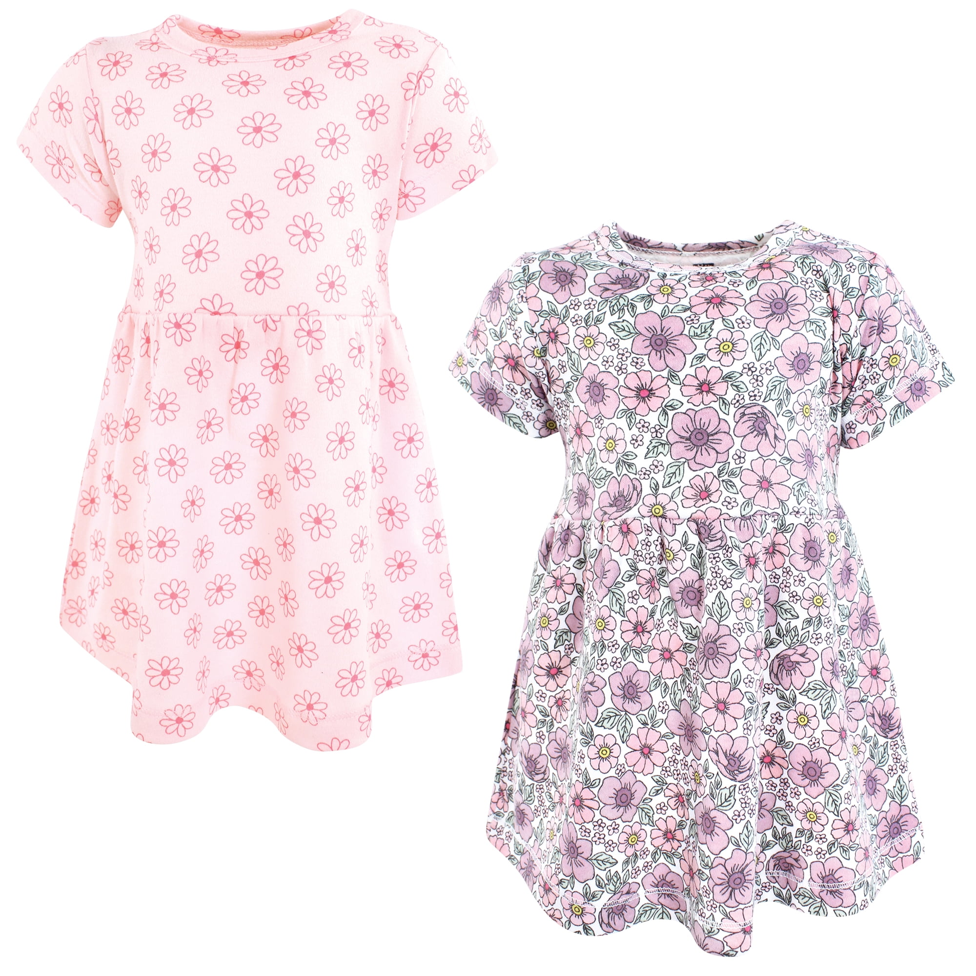 Hudson Baby Infant and Toddler Girls Cotton Dresses, Pink Purple Pretty ...