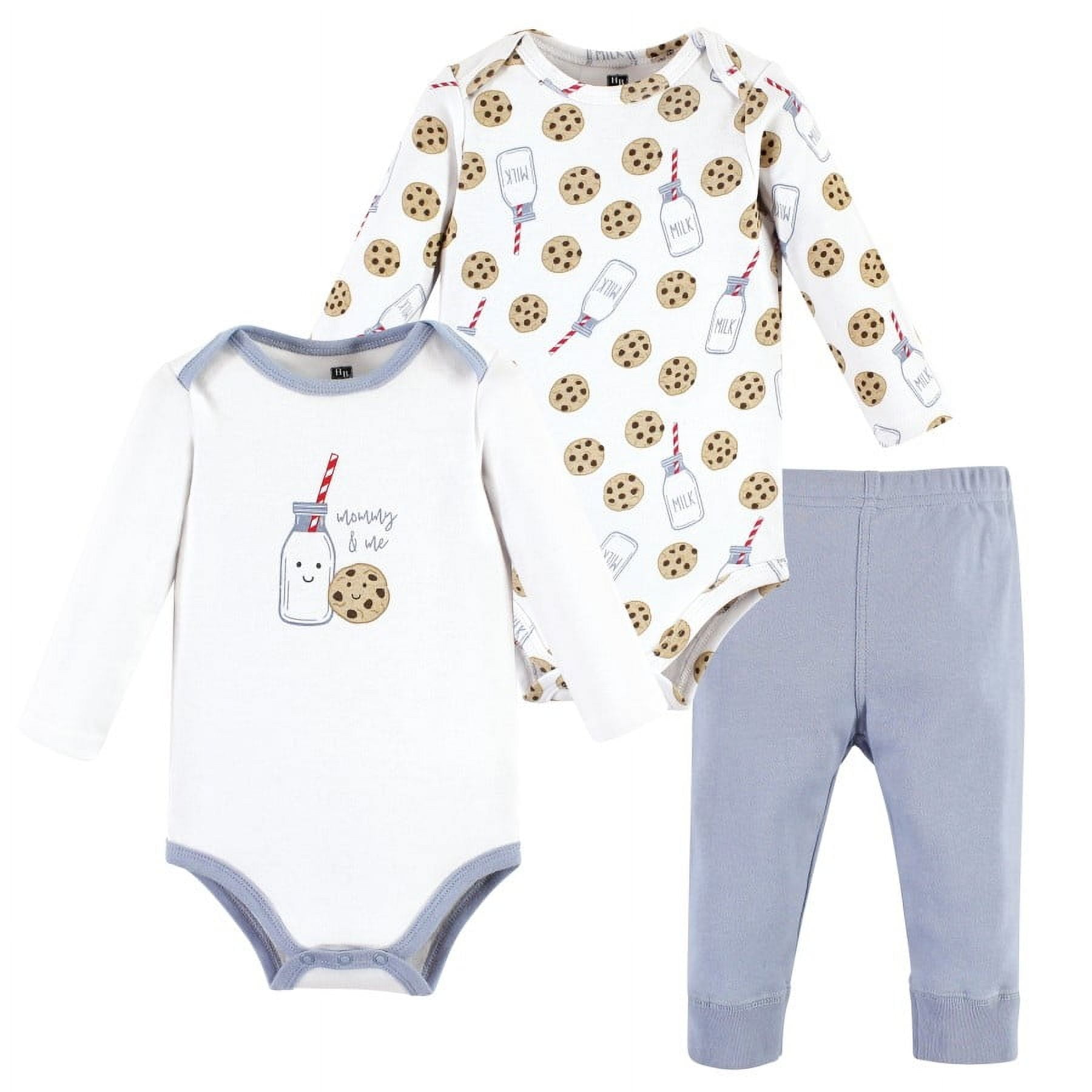 Hudson Baby 2 Cotton Bodysuits and Pant Set, Newborn- 24 Months ...