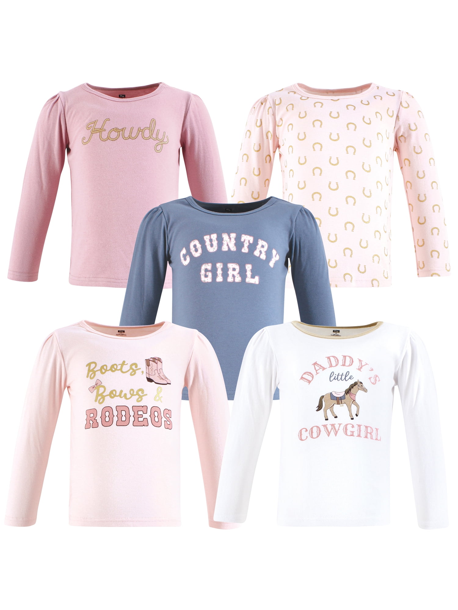 Hudson Baby Long Sleeve Tees, 5-Pack, 12 Months- 5T - Walmart.com