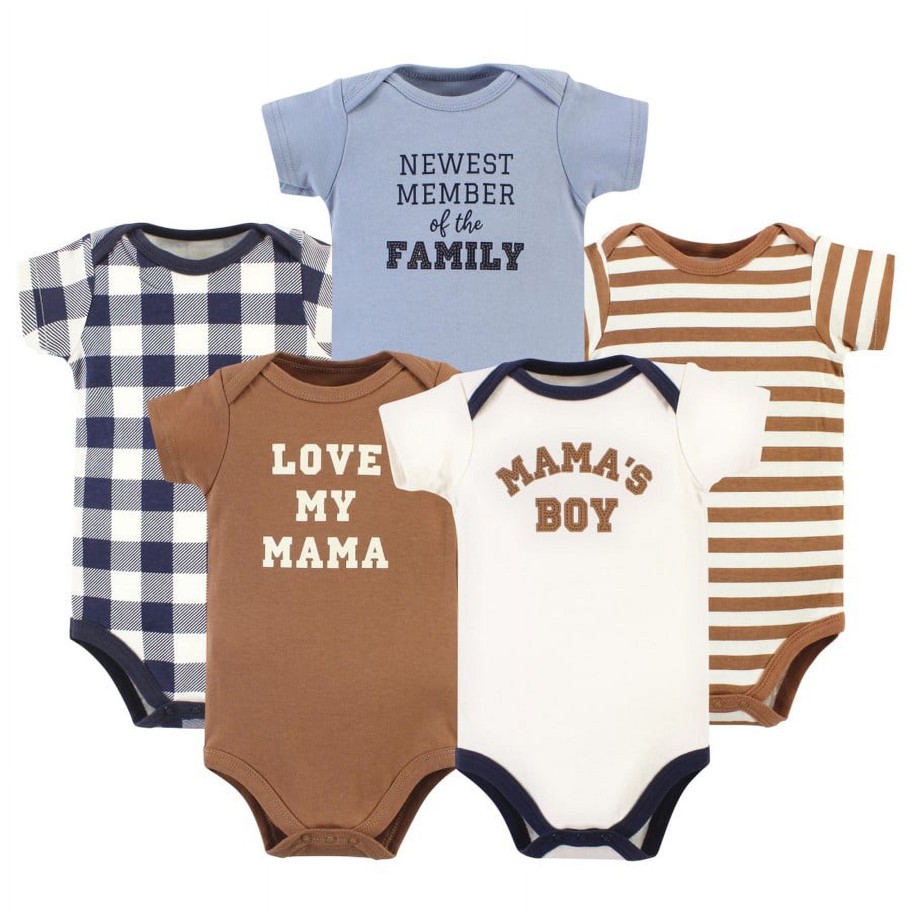 Hudson Baby Short Sleeve Bodysuits, 5-Pack, Newborn- 24 Months ...