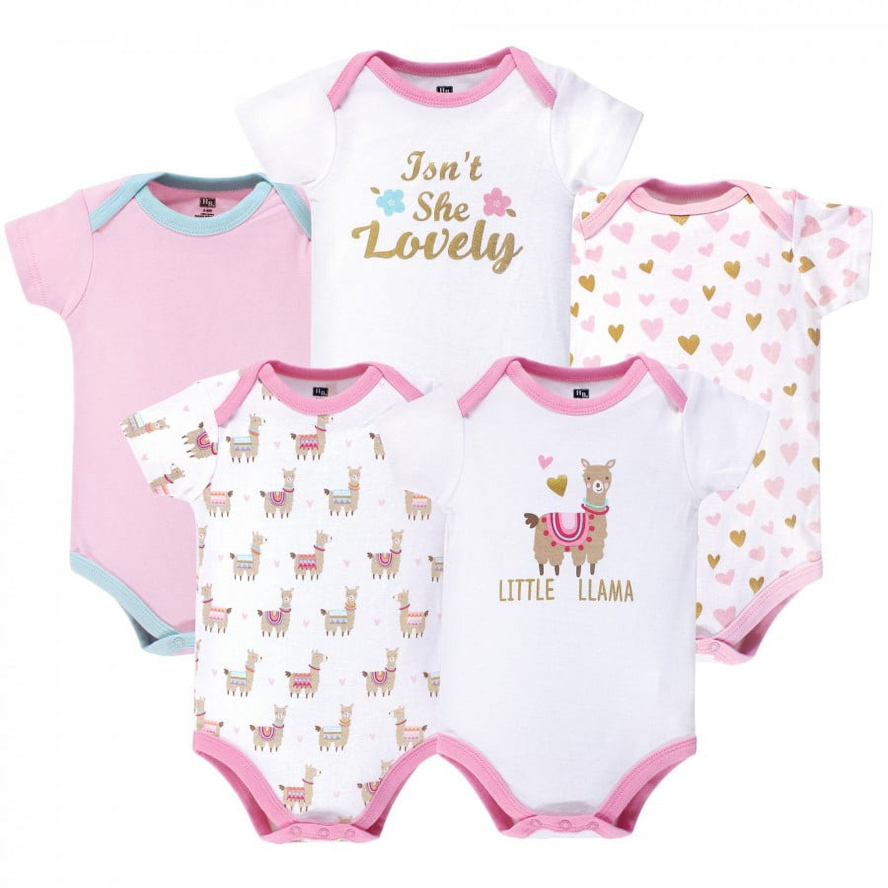 Hudson Baby Short Sleeve Bodysuits, 5-Pack, Newborn- 24 Months ...