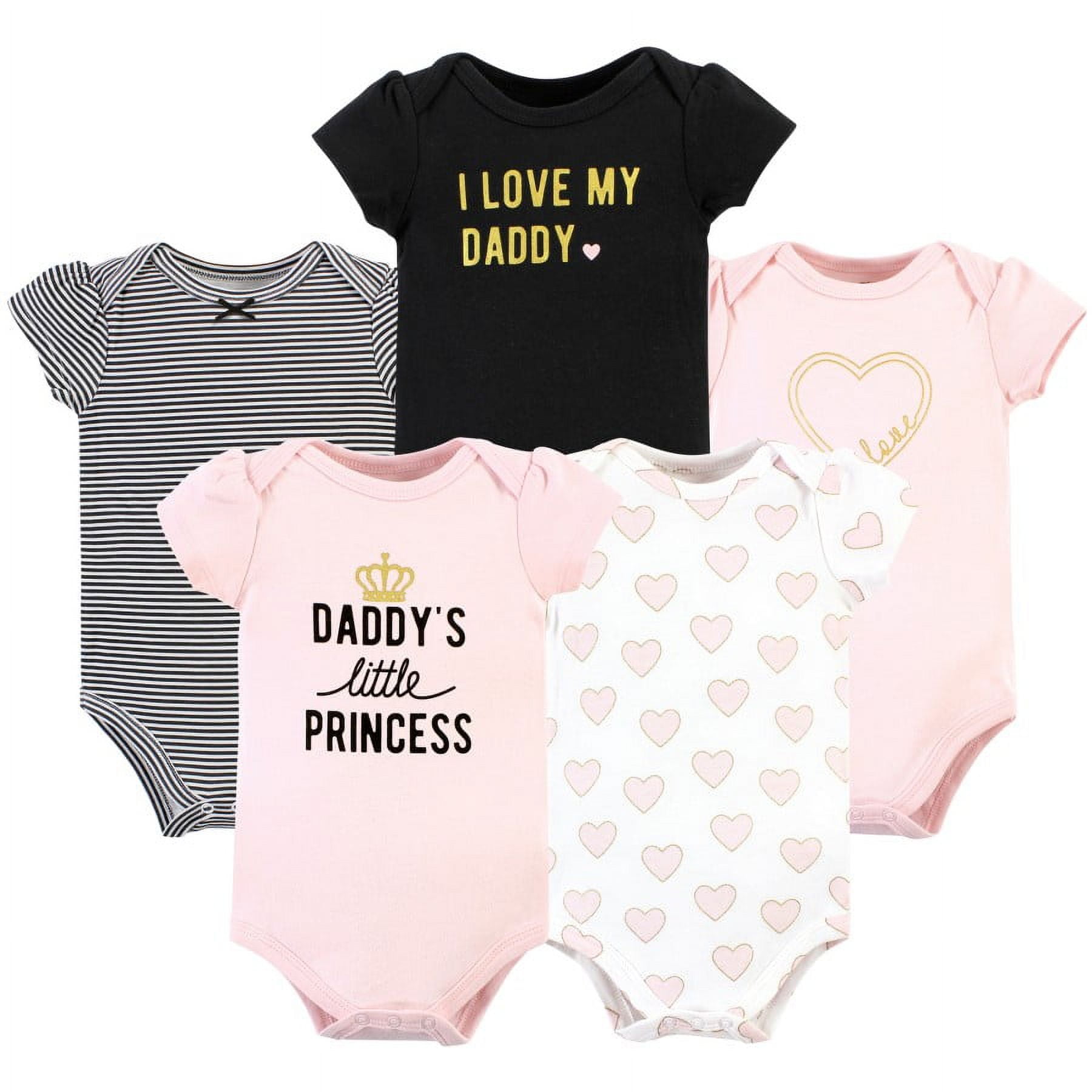 Hudson Baby Short Sleeve Bodysuits, 5-Pack, Newborn- 24 Months ...