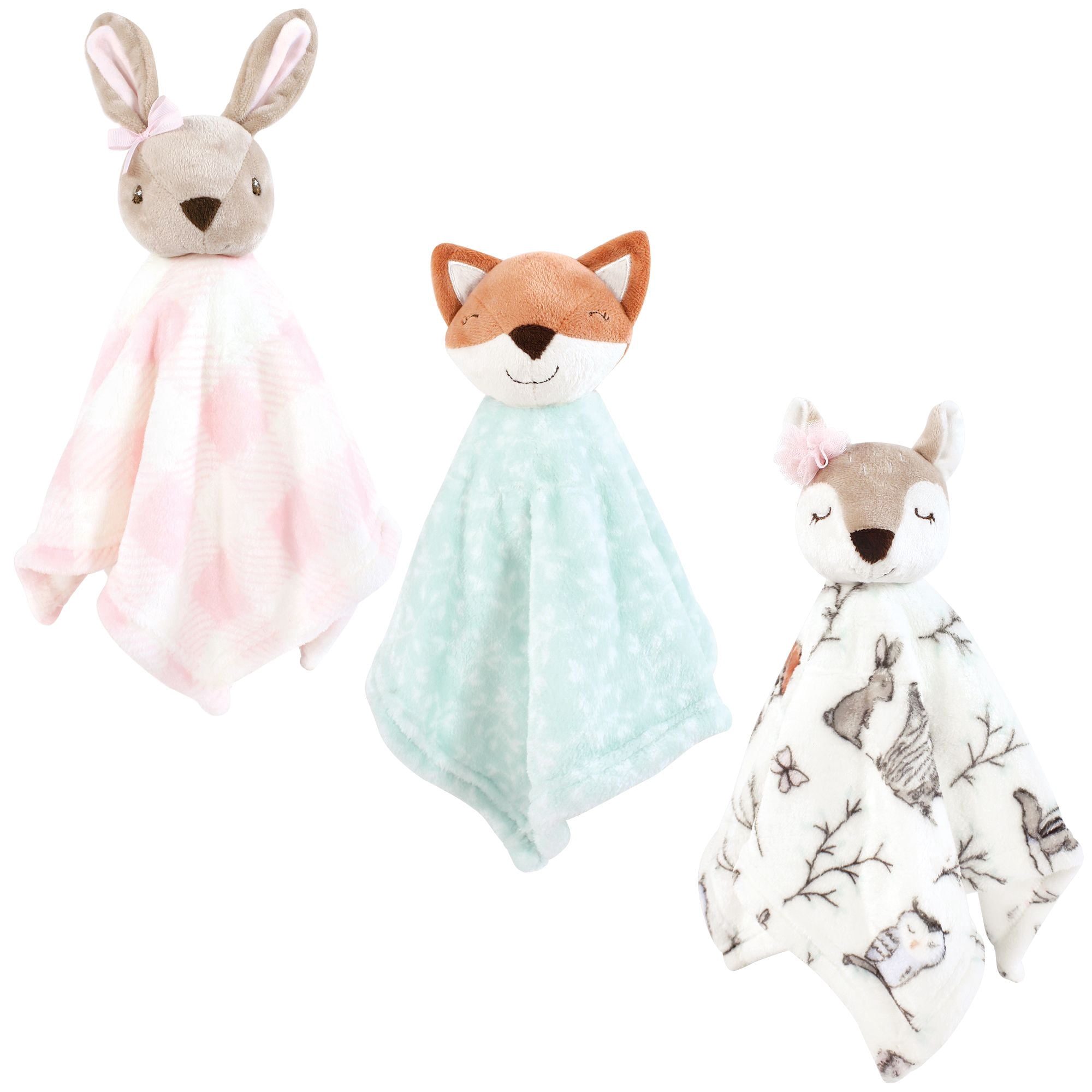 Hudson Baby Unisex Baby Animal Face Security Blanket, Enchanted Forest ...