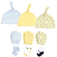 Gerber Baby Girl No Scratch Mittens & Caps Set, 8-Piece (Newborn - 0/3M ...