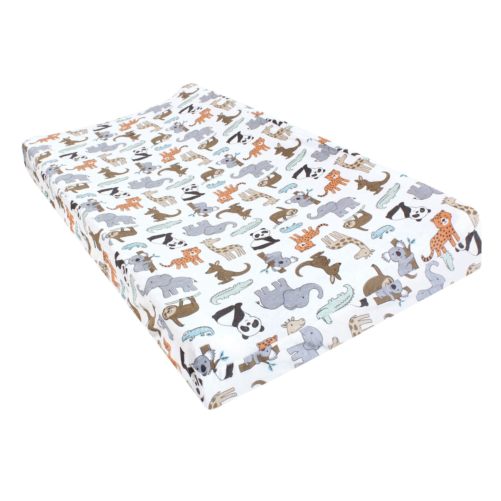 Hudson Baby Unisex Baby Cotton Changing Pad Cover, Zoo Animals, One ...