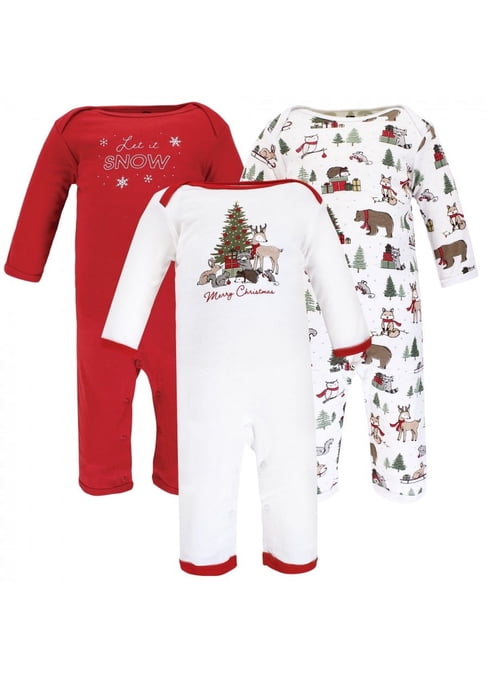 Hudson Baby Infant Boy Cotton Coveralls 3pk, Wingman, 0-3 Months ...