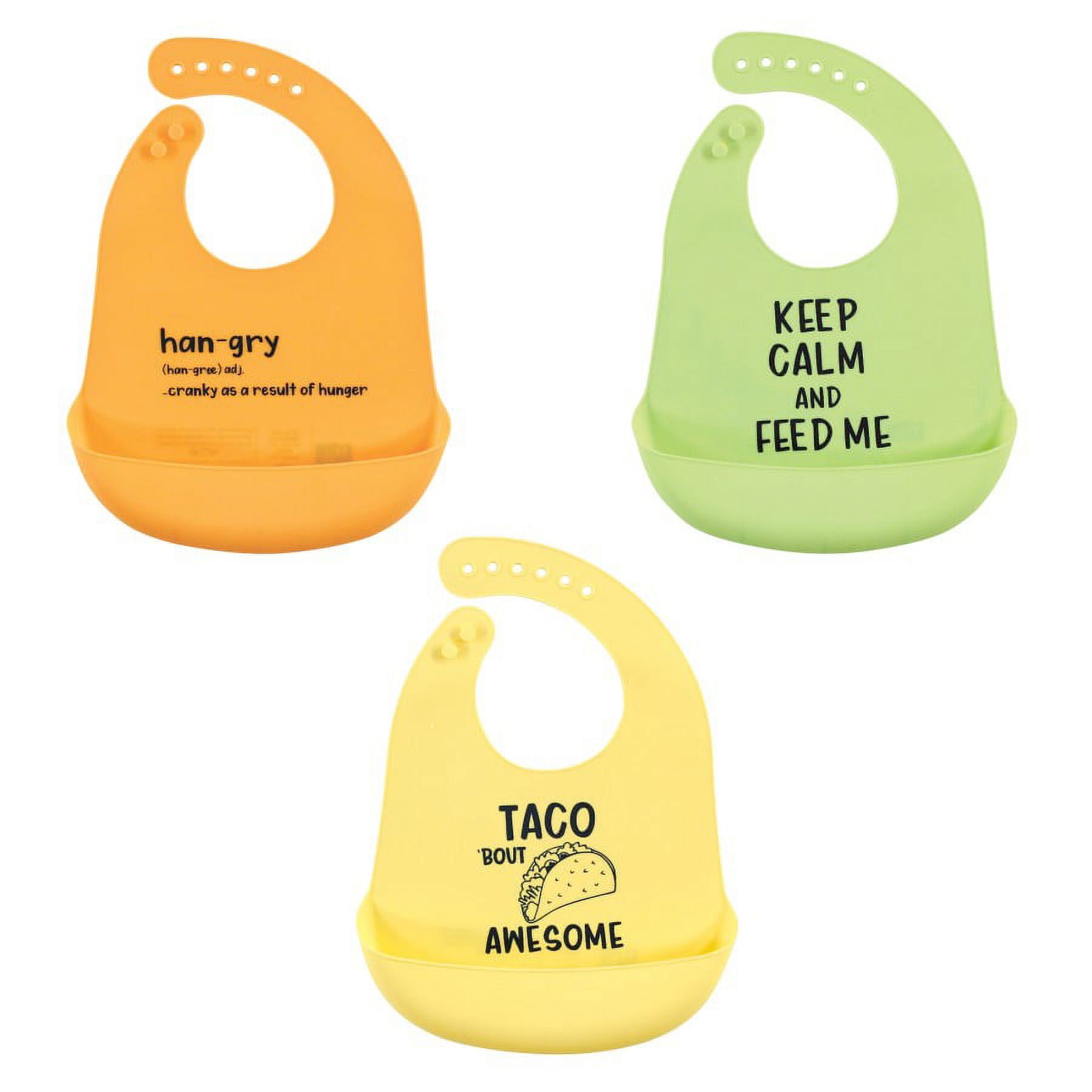Hudson Baby Unisex Baby Silicone Bibs, Yellow Hangry, One Size ...