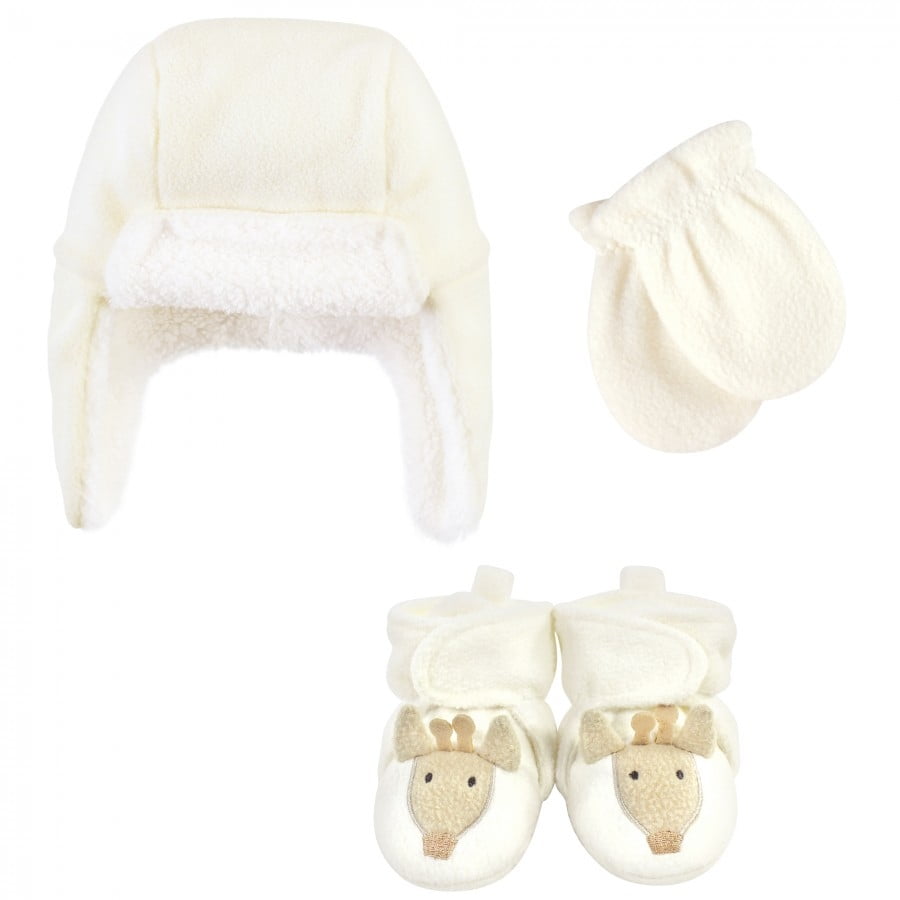 Hudson Baby Unisex Baby Trapper Hat, Mitten and Bootie Set, Giraffe, 6 ...