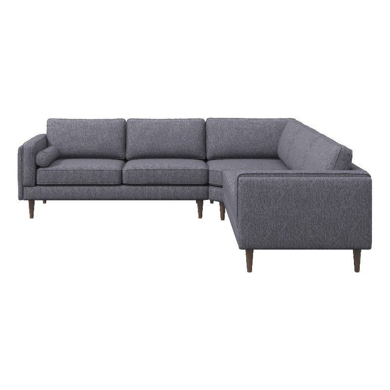 Hudson Dark Gray Fabric Modern Living Room Corner Symmetrical Sofa ...