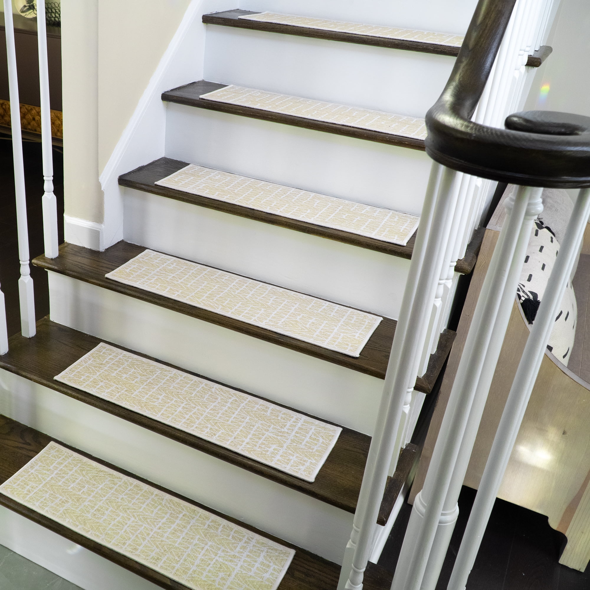 Hudson Design 9" X 28" Stair Treads - 70 % Cotton Anti-Slip Carpet ...