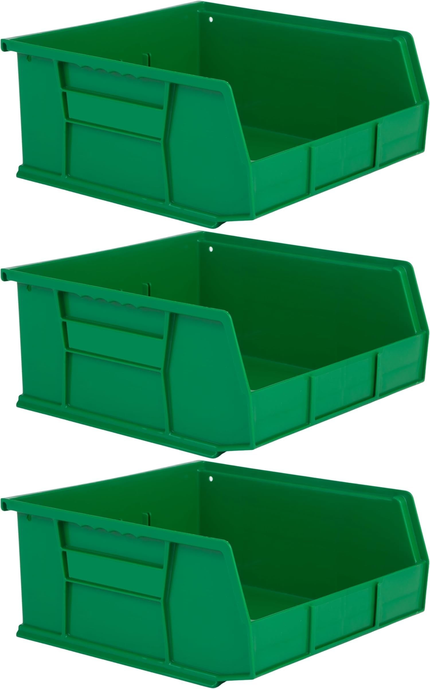 Hudson Exchange 11" x 11" x 5" (3 Pack) Plastic Stackable Storage Bin ...