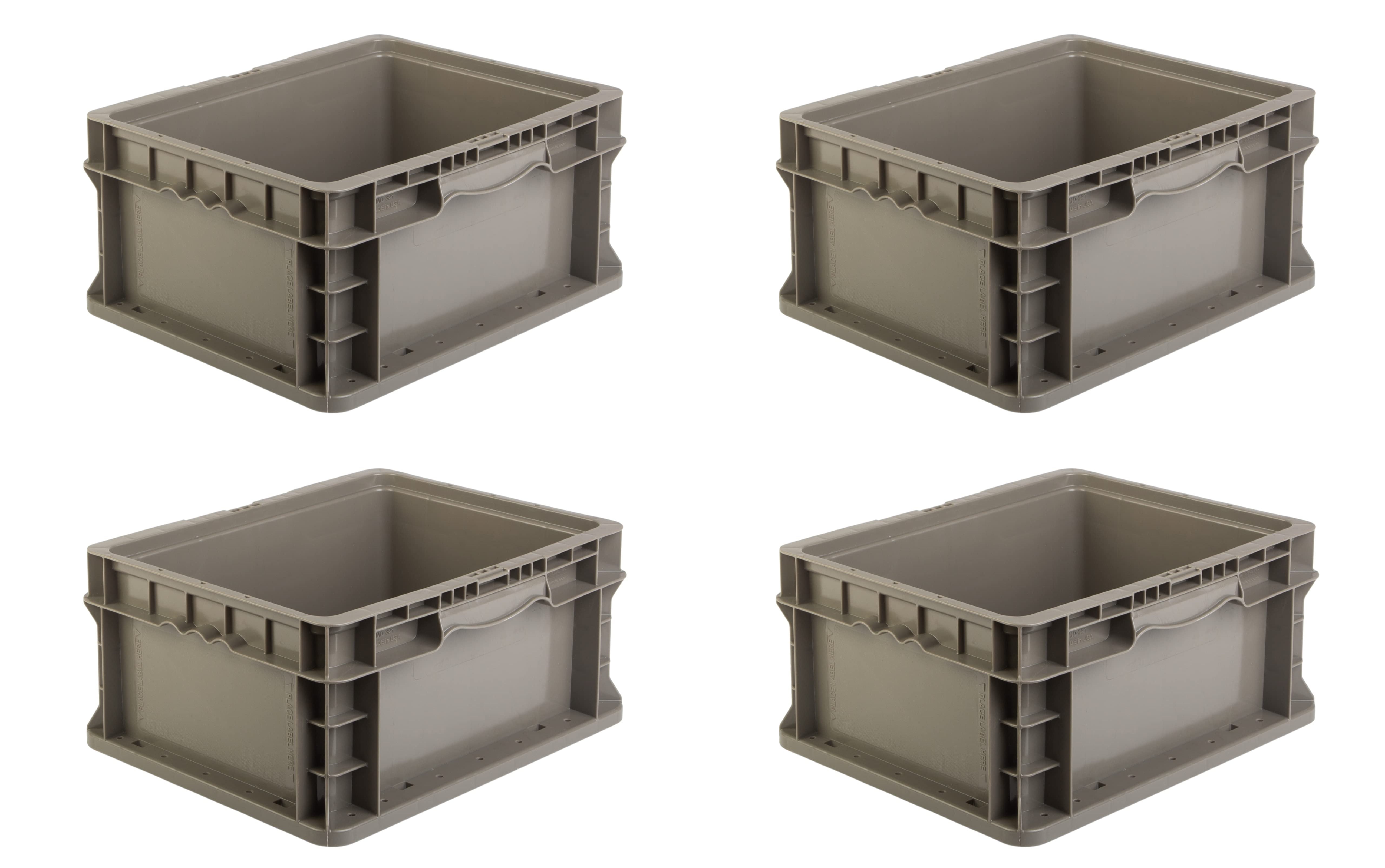Hudson Exchange 12 x 15 x 7.5" (4 Pack) Straight Wall Handled Storage ...