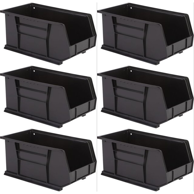 Hudson Exchange 15" x 8" x 7" (6 Pack) Plastic Stackable Storage Bin ...