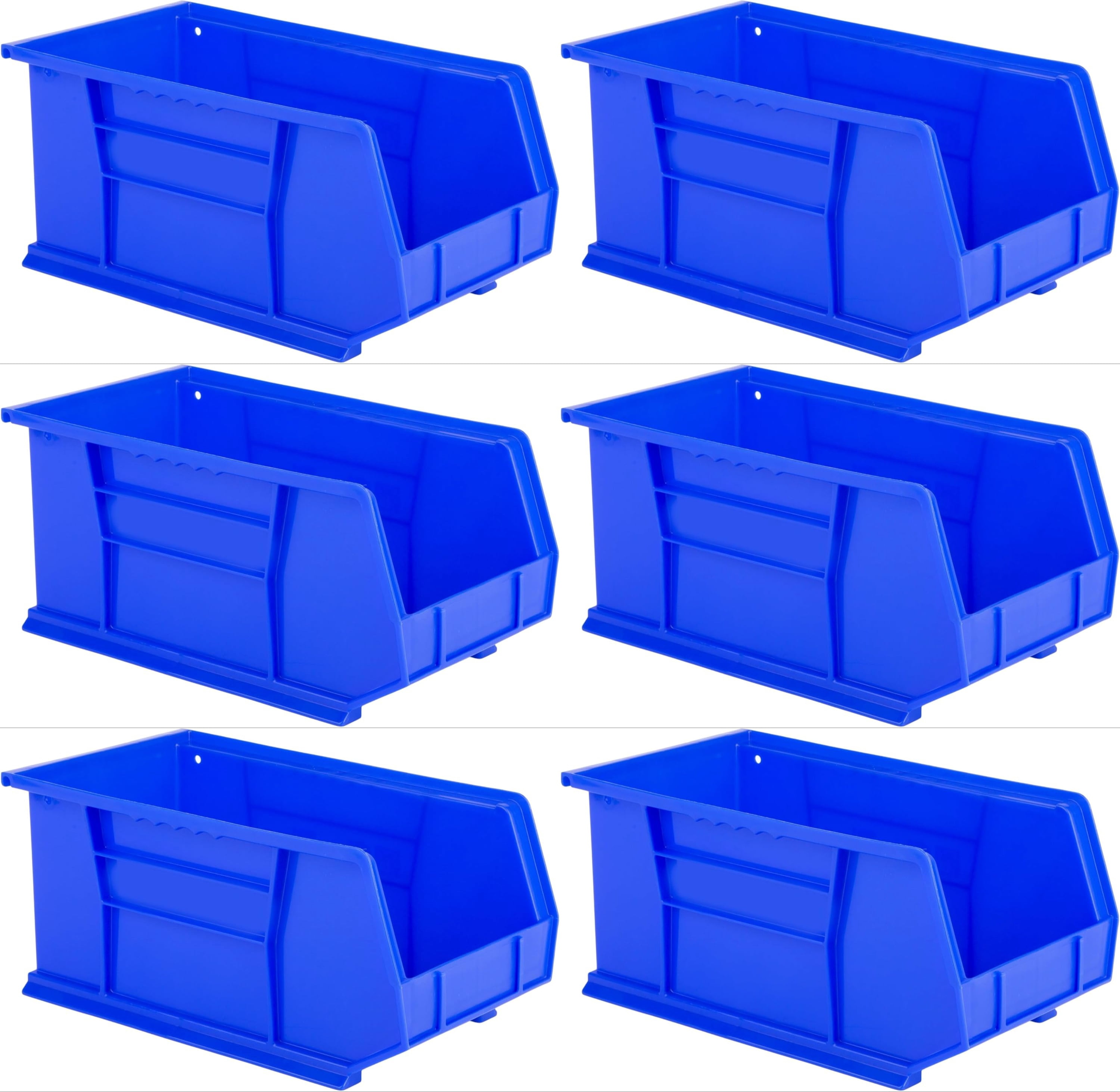 Hudson Exchange 15" x 8" x 7" (6 Pack) Plastic Stackable Storage Bin ...