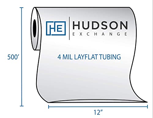 Hudson Exchange-MOD166967 LDPE Poly Tubing, 12" W x 500' L, 4 Mil ...